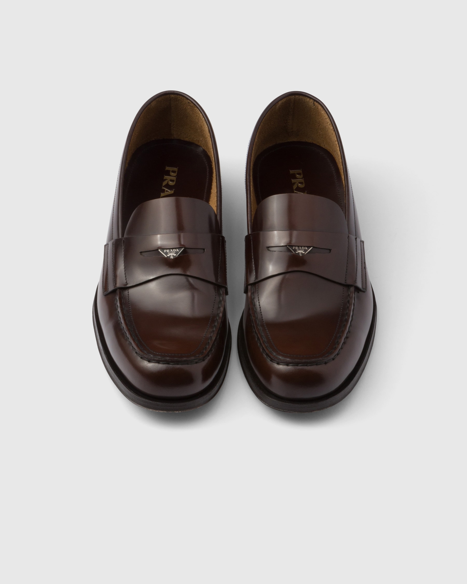 Sienna Brushed Leather Loafers | PRADA