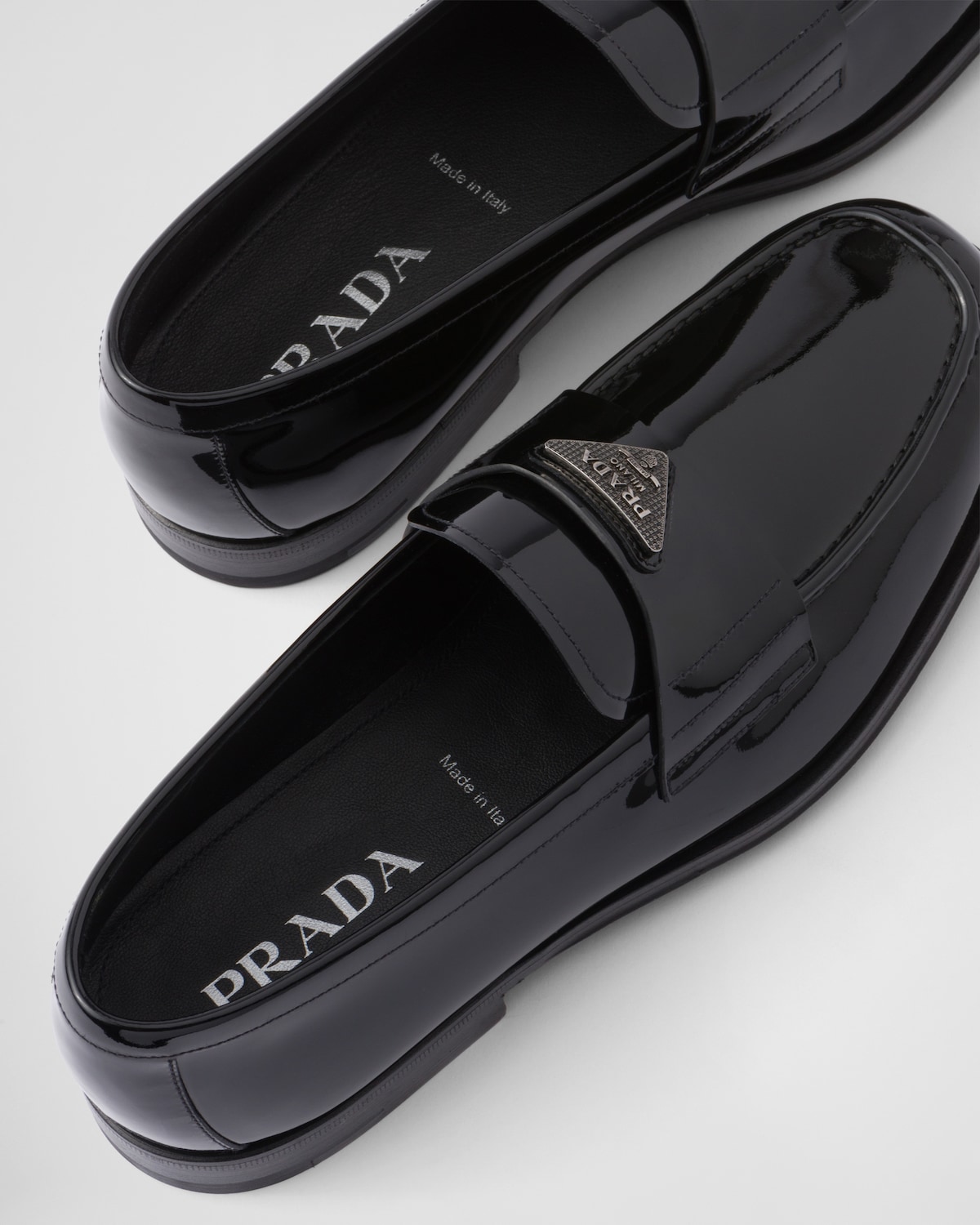 Black Patent Leather Loafers | PRADA
