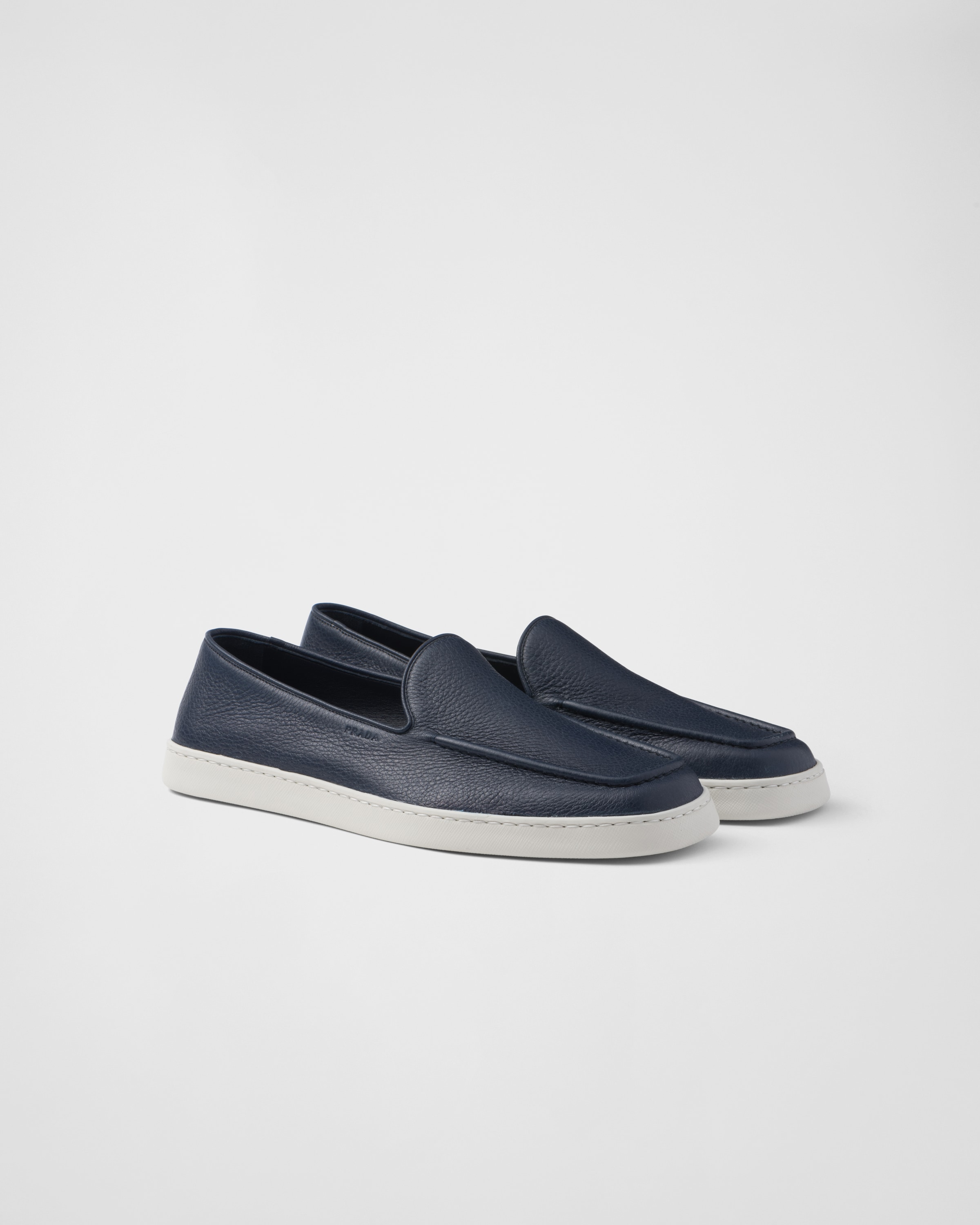 Baltic Blue Buckskin Loafers | PRADA