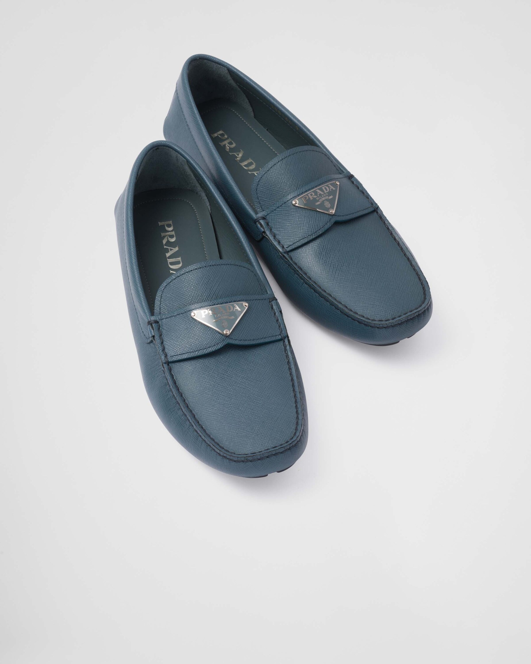 Marina Blue Saffiano Leather Driver | PRADA