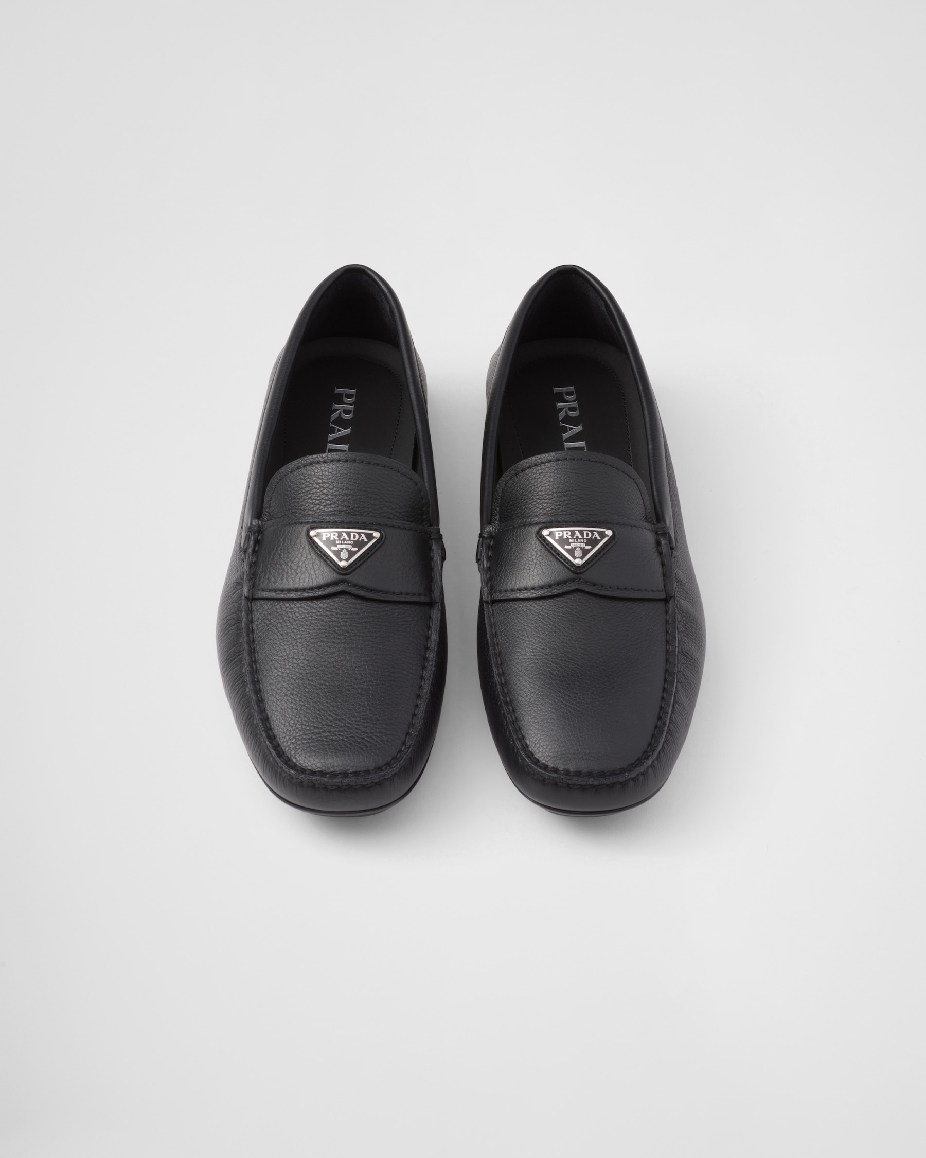 Black Leather Driving Shoes | PRADA