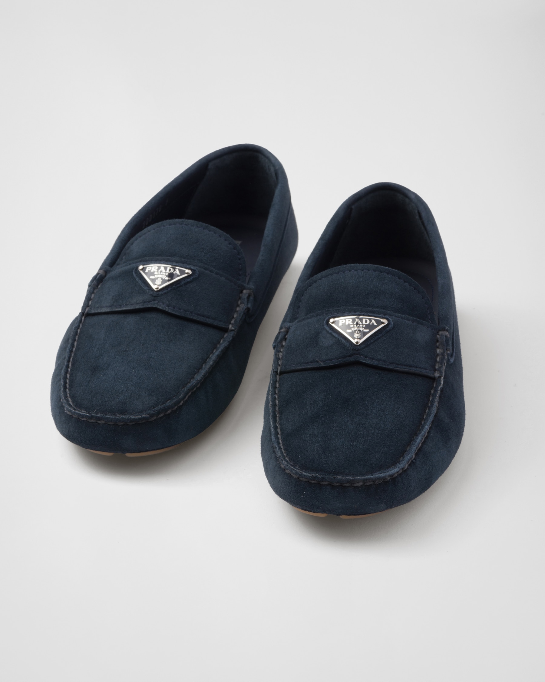 Navy Suede Driving Shoes | PRADA