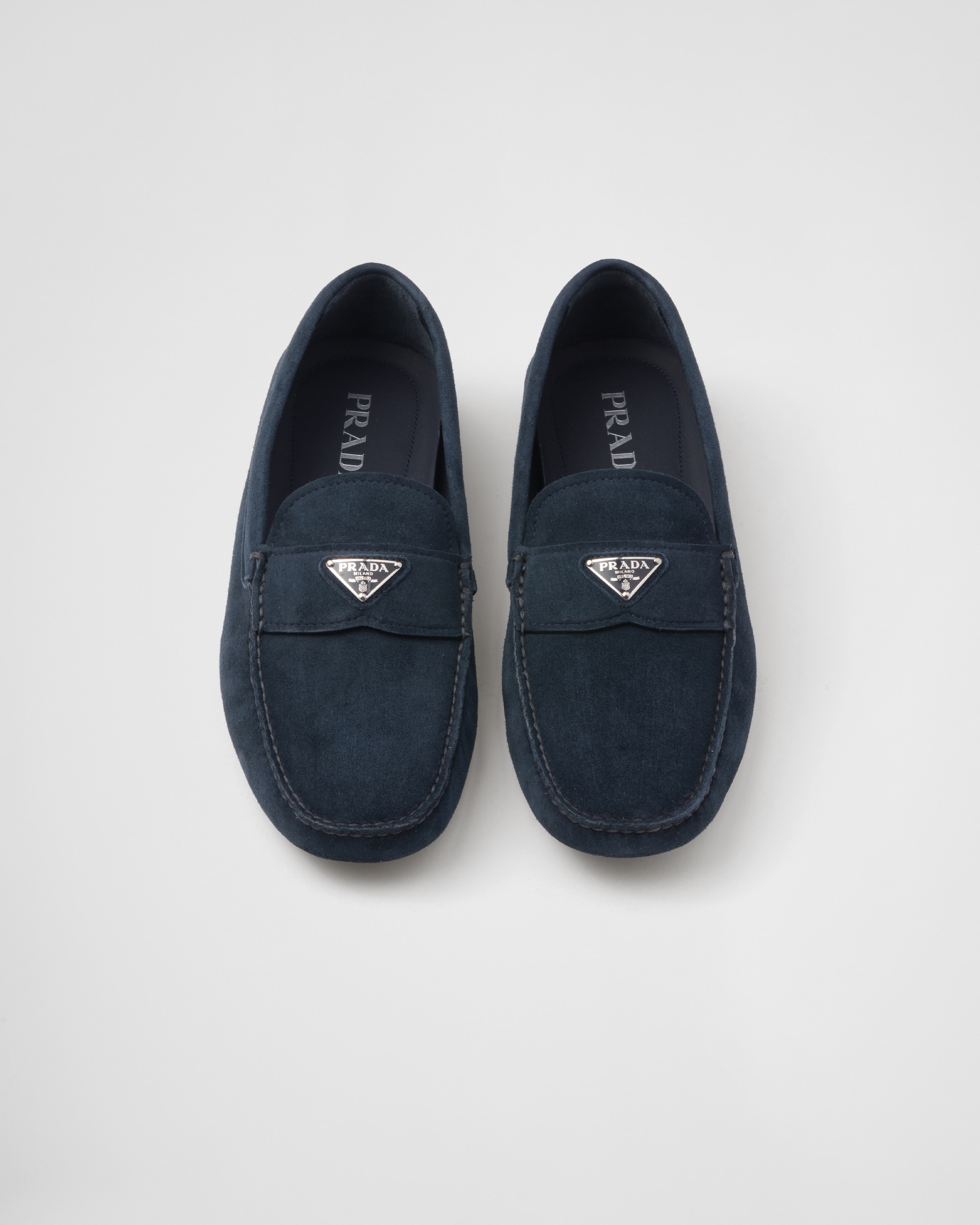 Navy Suede Driving Shoes | PRADA