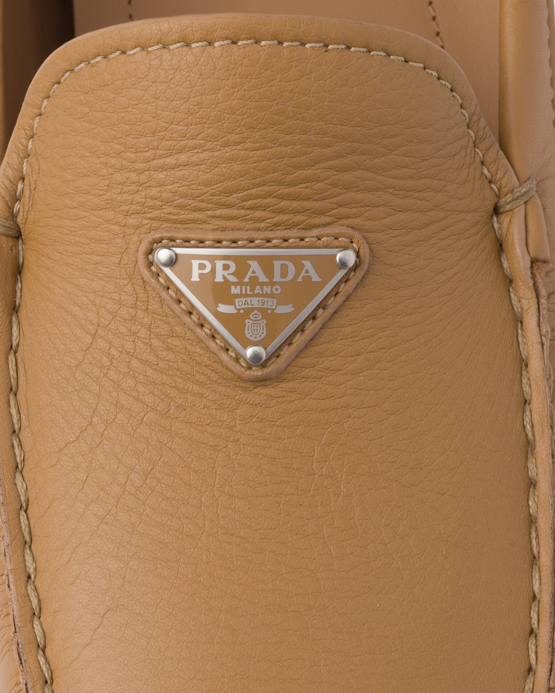 Natural Leather Driving Shoes | PRADA