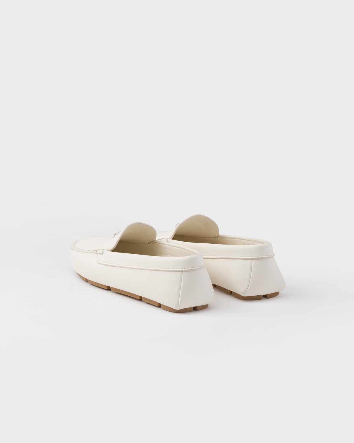 Ivory Leather Driving Shoes | PRADA