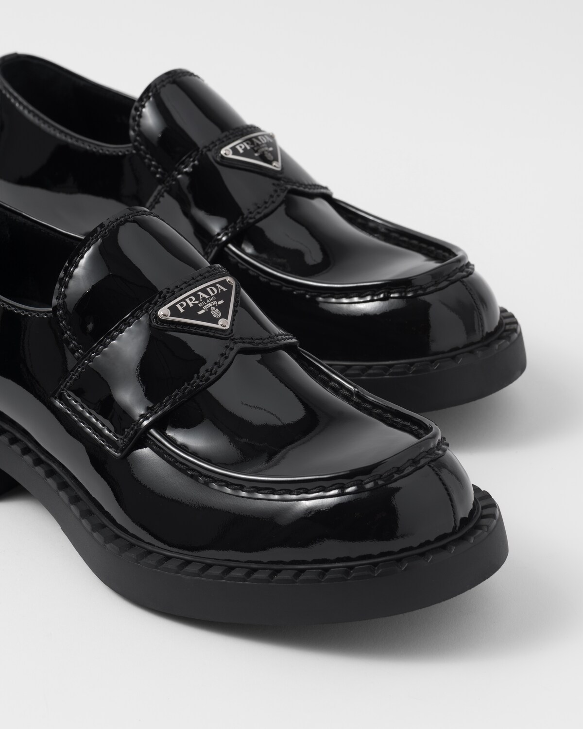 Black Patent Leather Loafers | PRADA