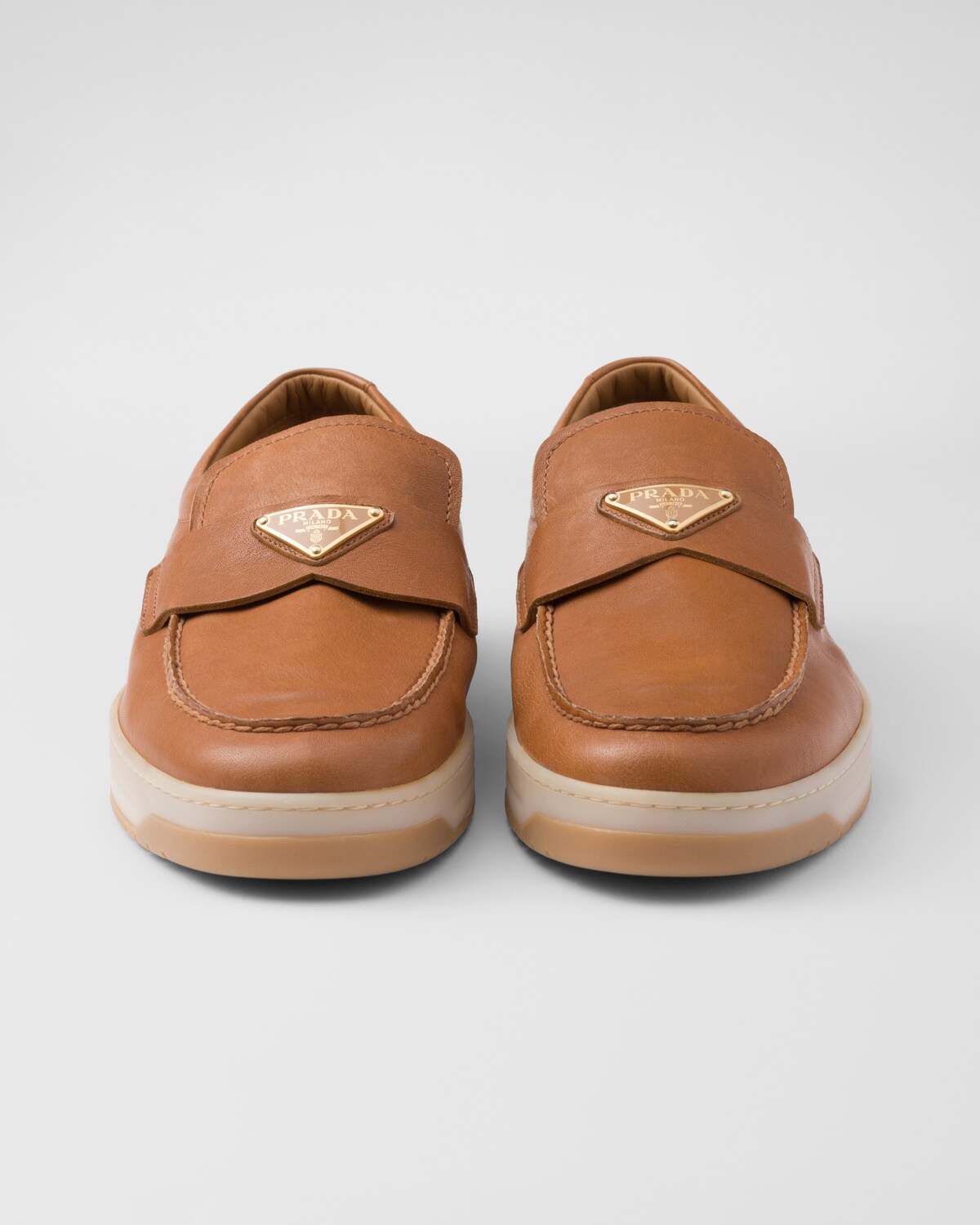 Caramel Nappa Leather Loafers | PRADA