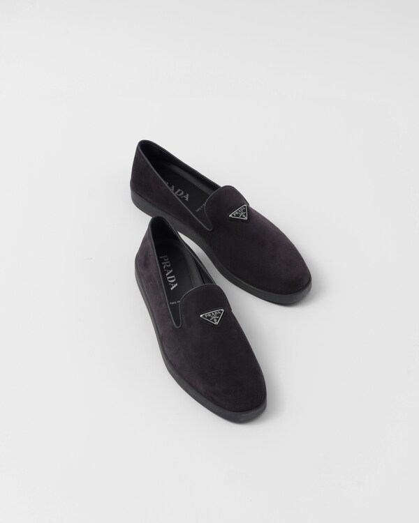 Black Suede Slippers | PRADA