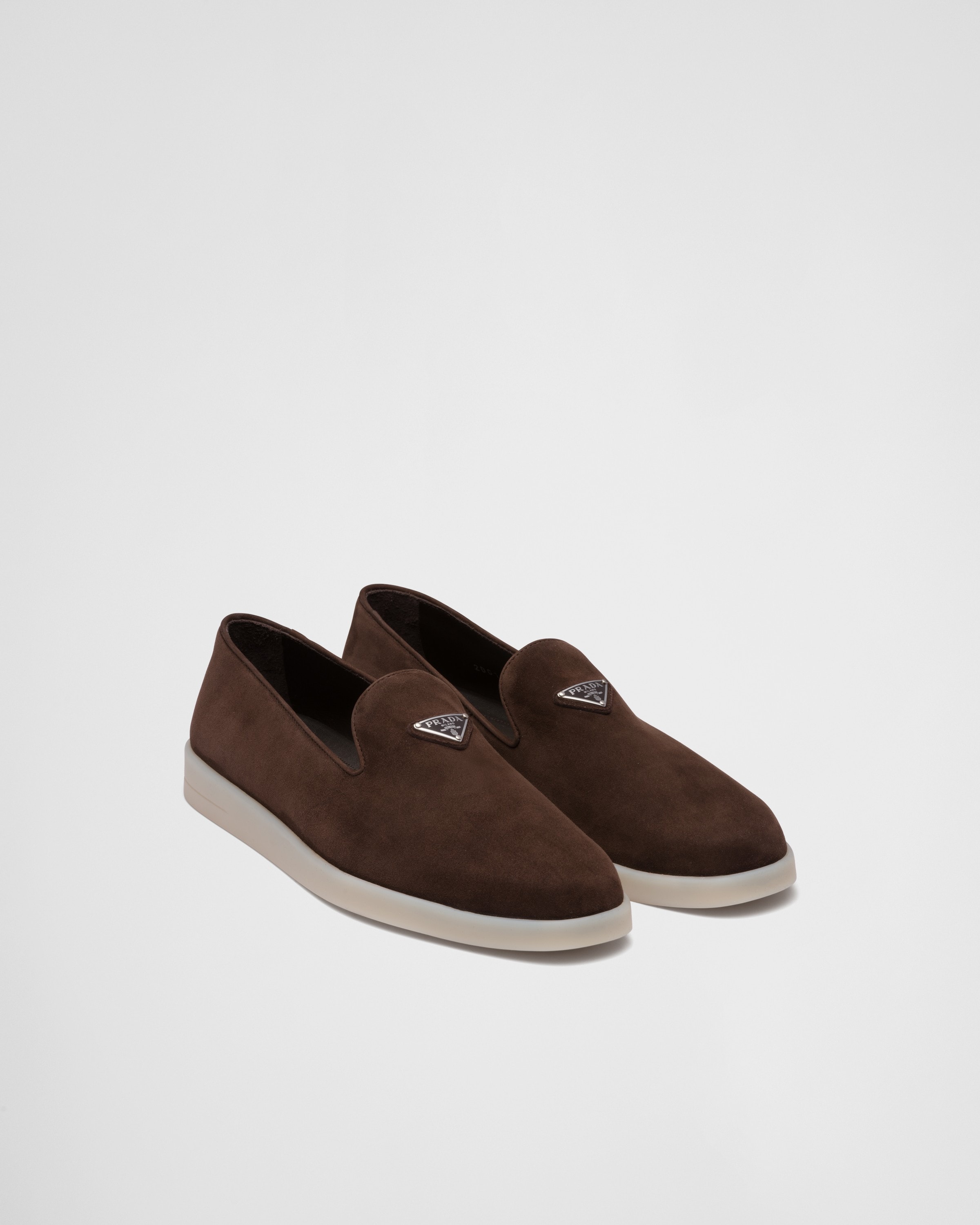 Dark Brown Suede Slippers | PRADA