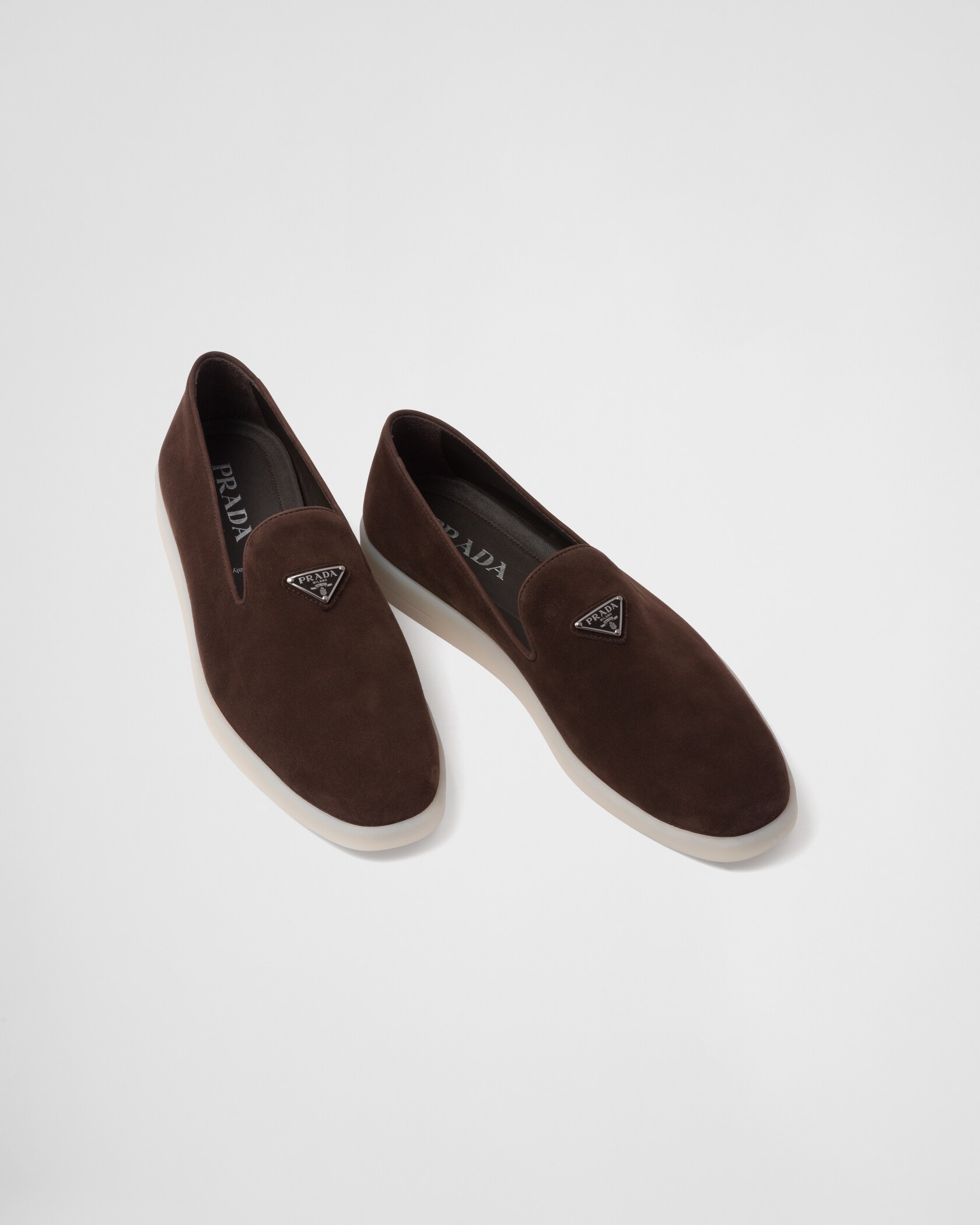 Dark Brown Suede Slippers | PRADA