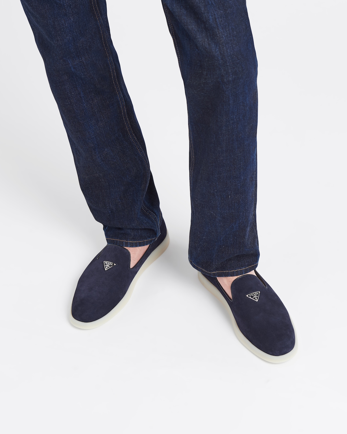 Navy Suede Slippers | PRADA