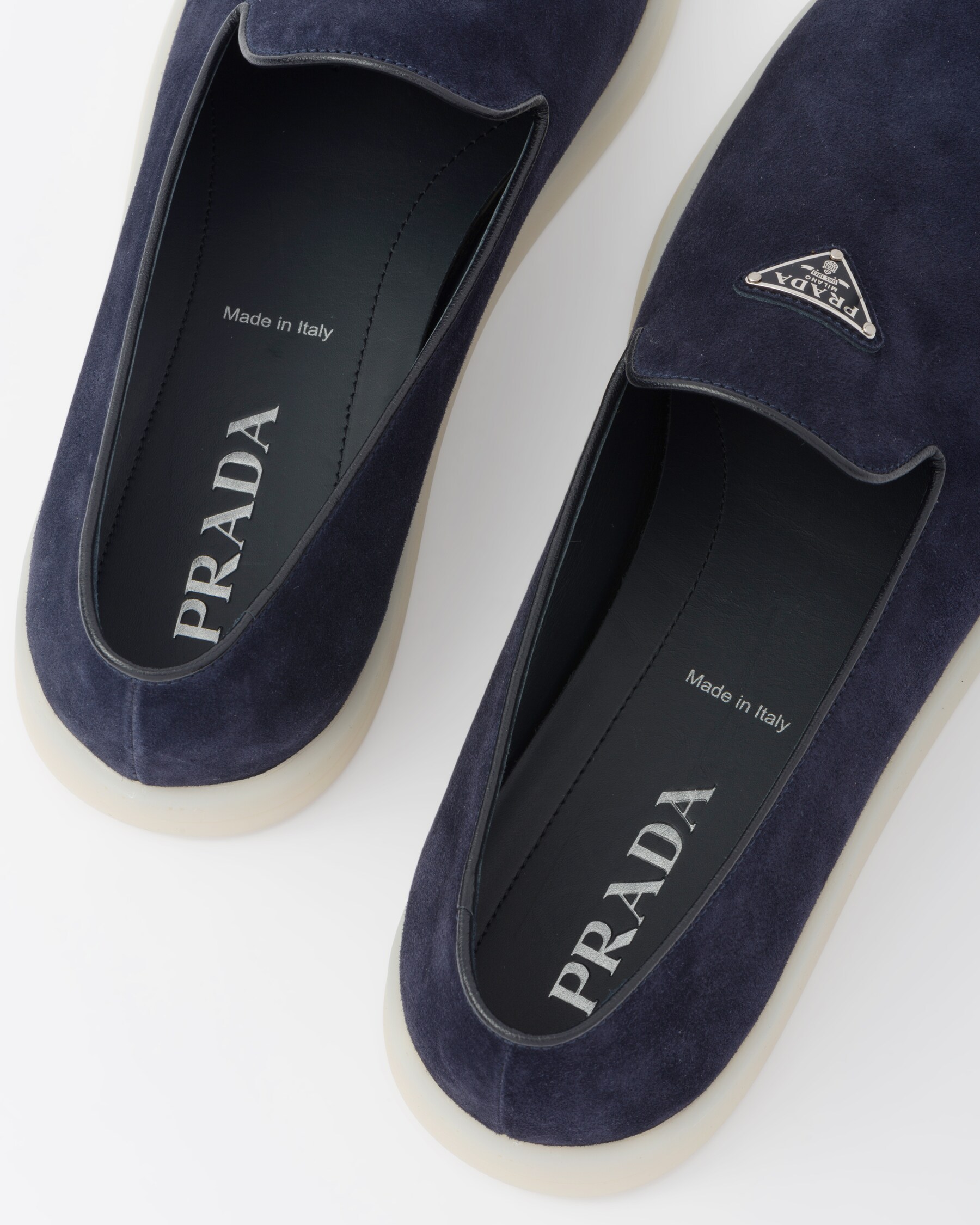 Navy Suede Slippers | PRADA