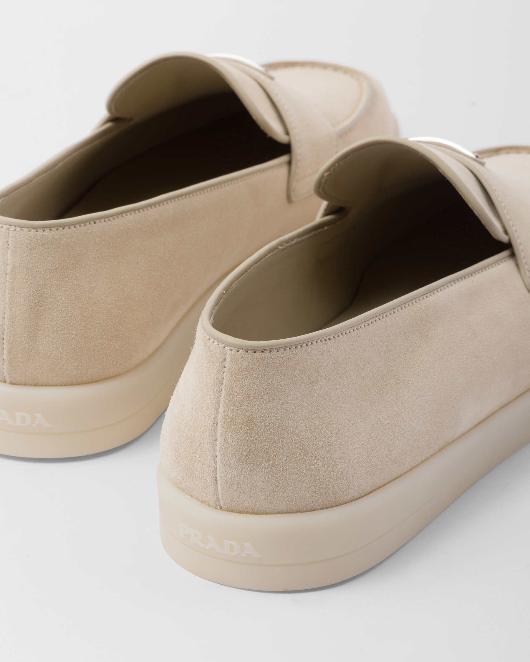Desert Beige Suede Loafers | PRADA