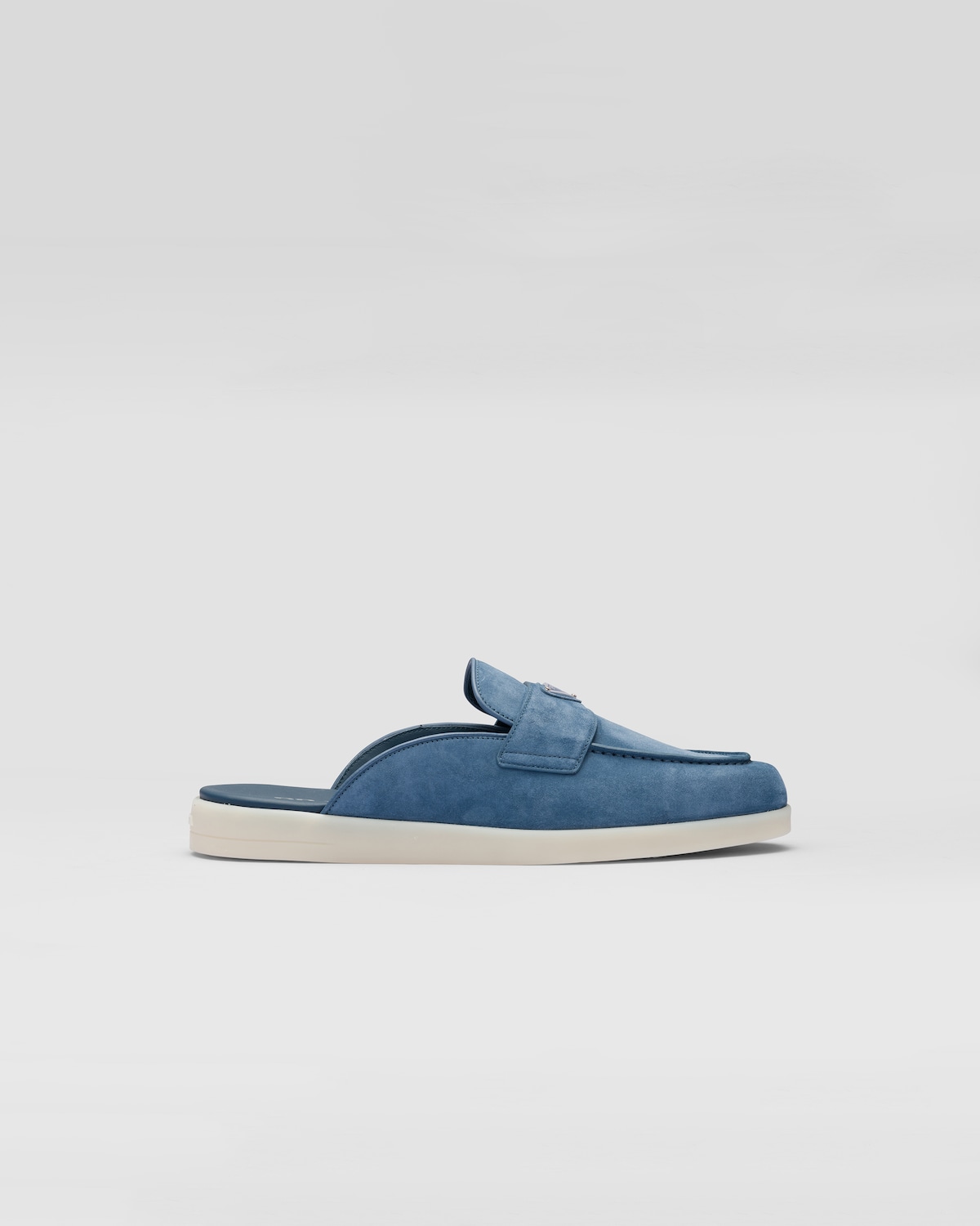 Astral Blue Suede Sabots | PRADA