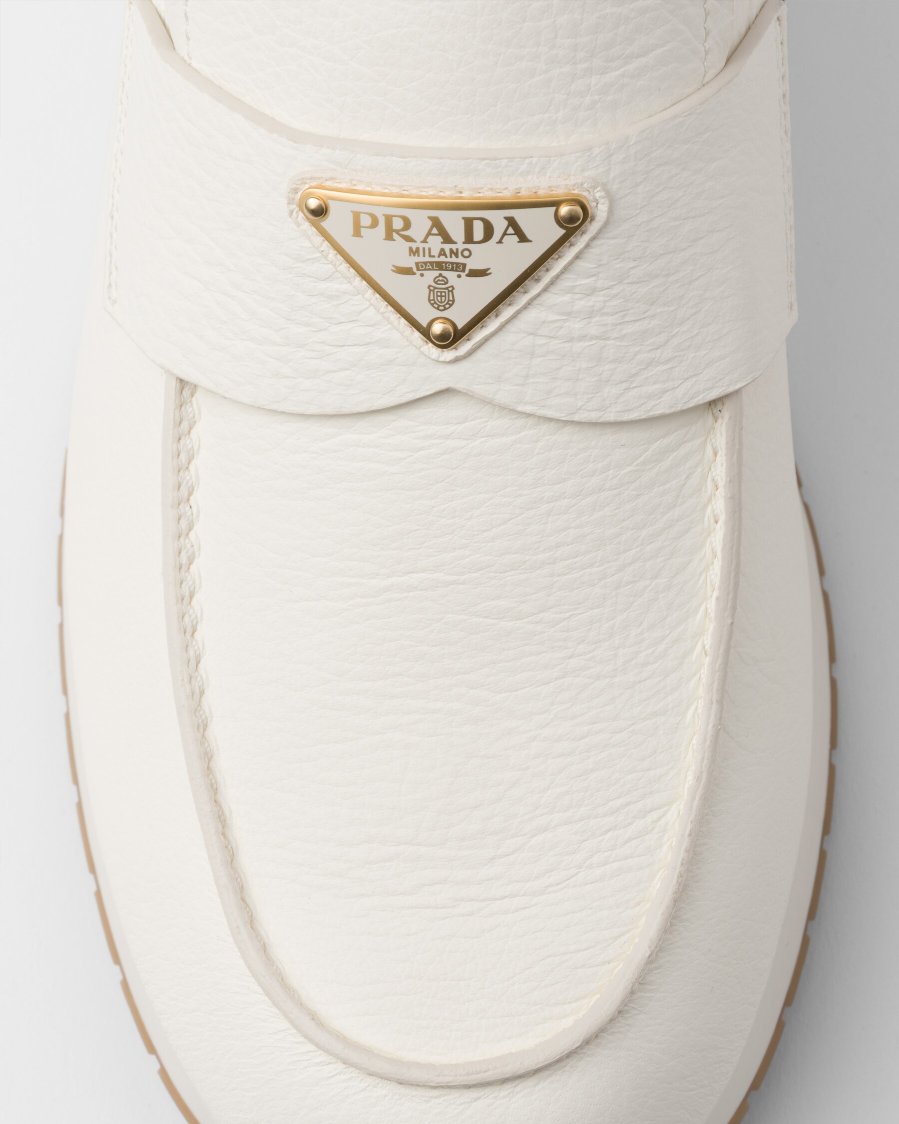 Ivory Leather Loafers | PRADA