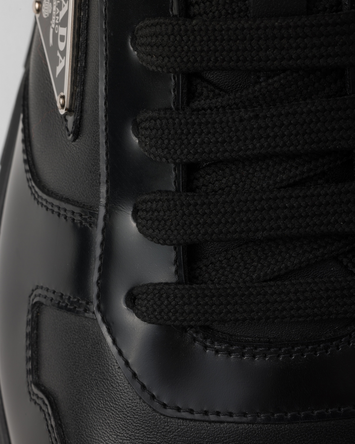 Black Prax 01 Leather Sneakers | PRADA