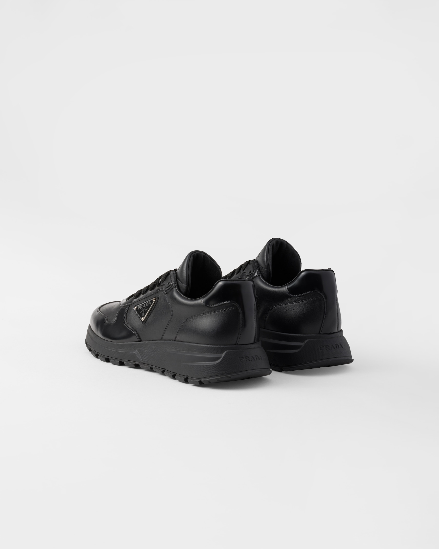 黑色 Prax 01皮革运动鞋 | PRADA