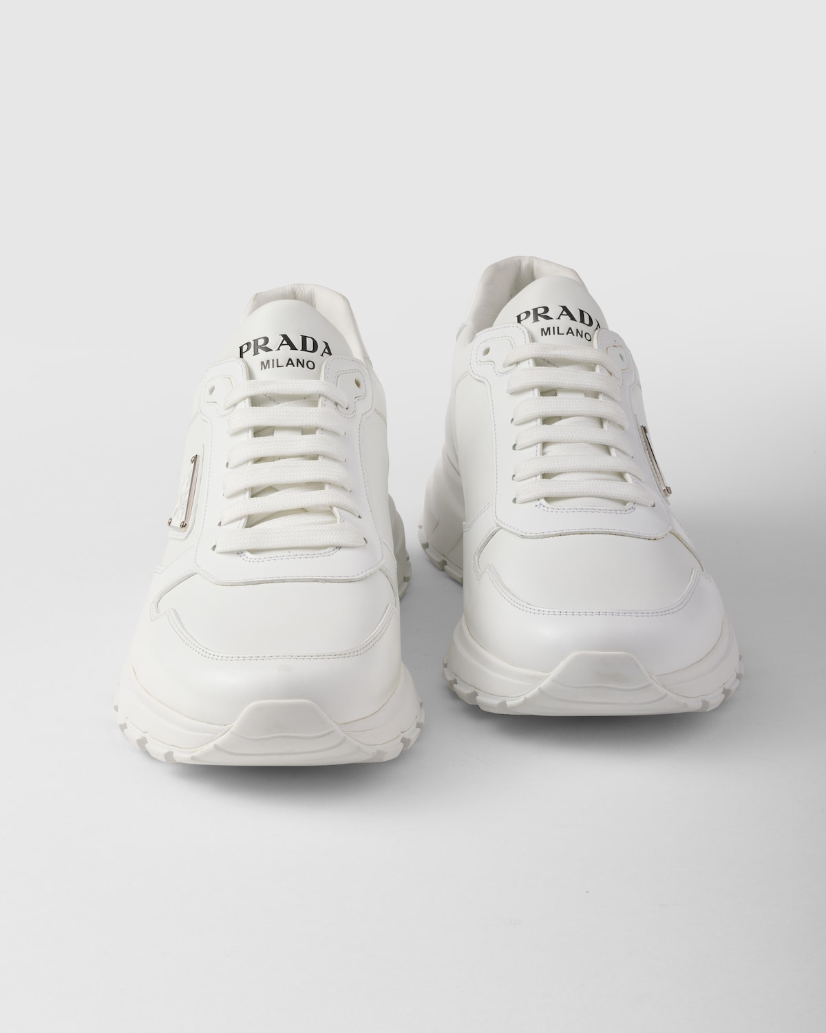 White Prax 01 Leather Sneakers | PRADA