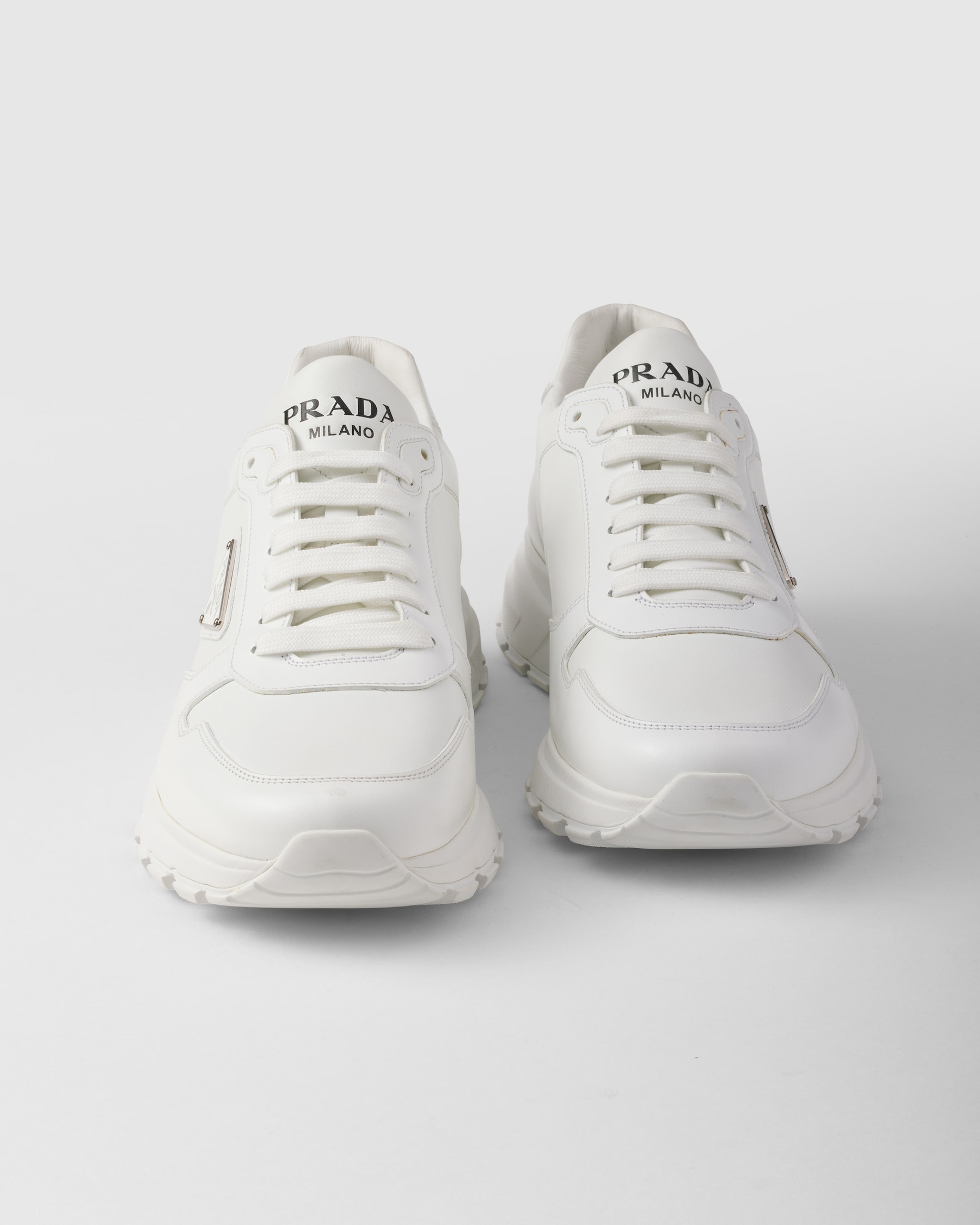 White Prax 01 Leather Sneakers | PRADA