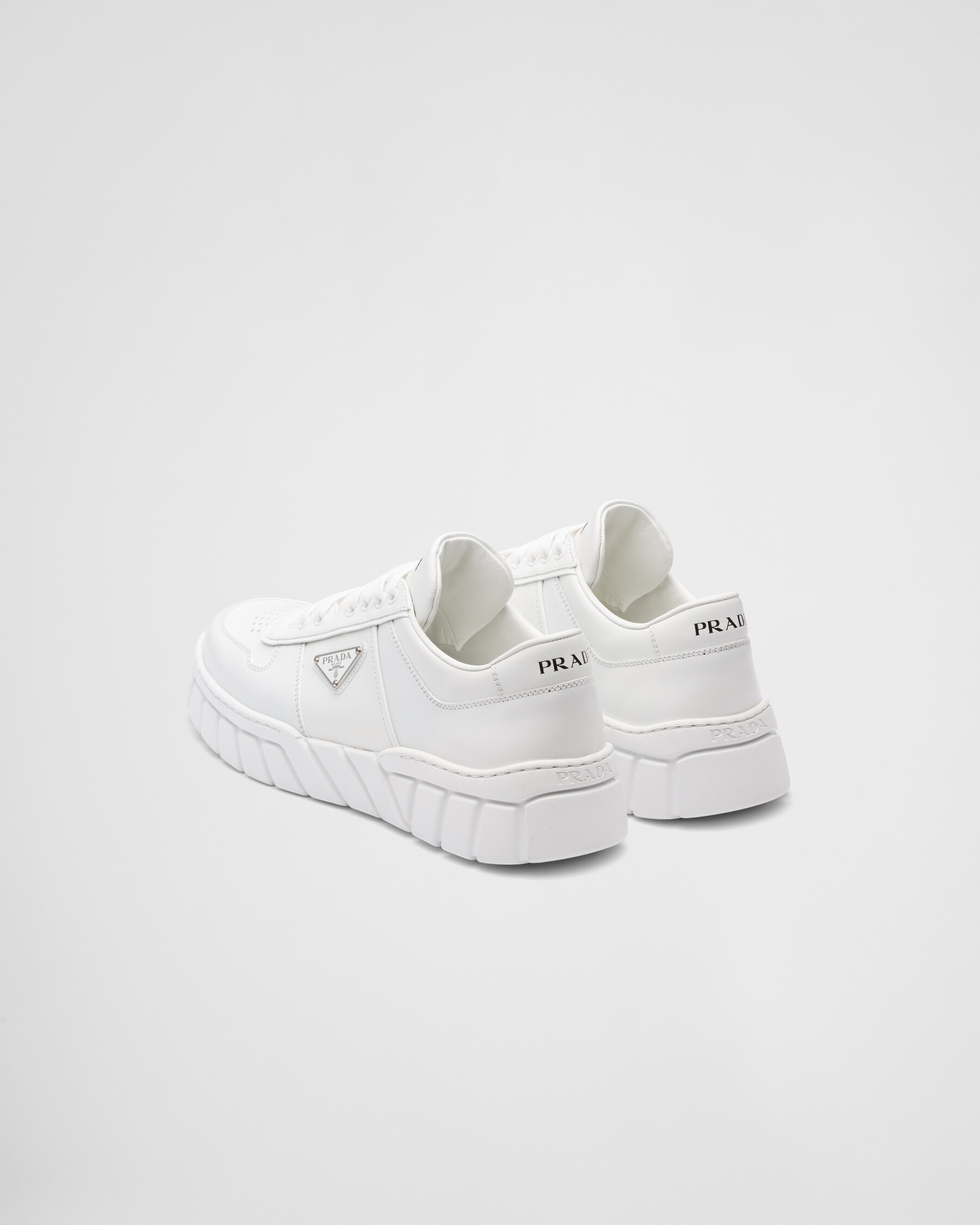 White Leather Sneakers | PRADA