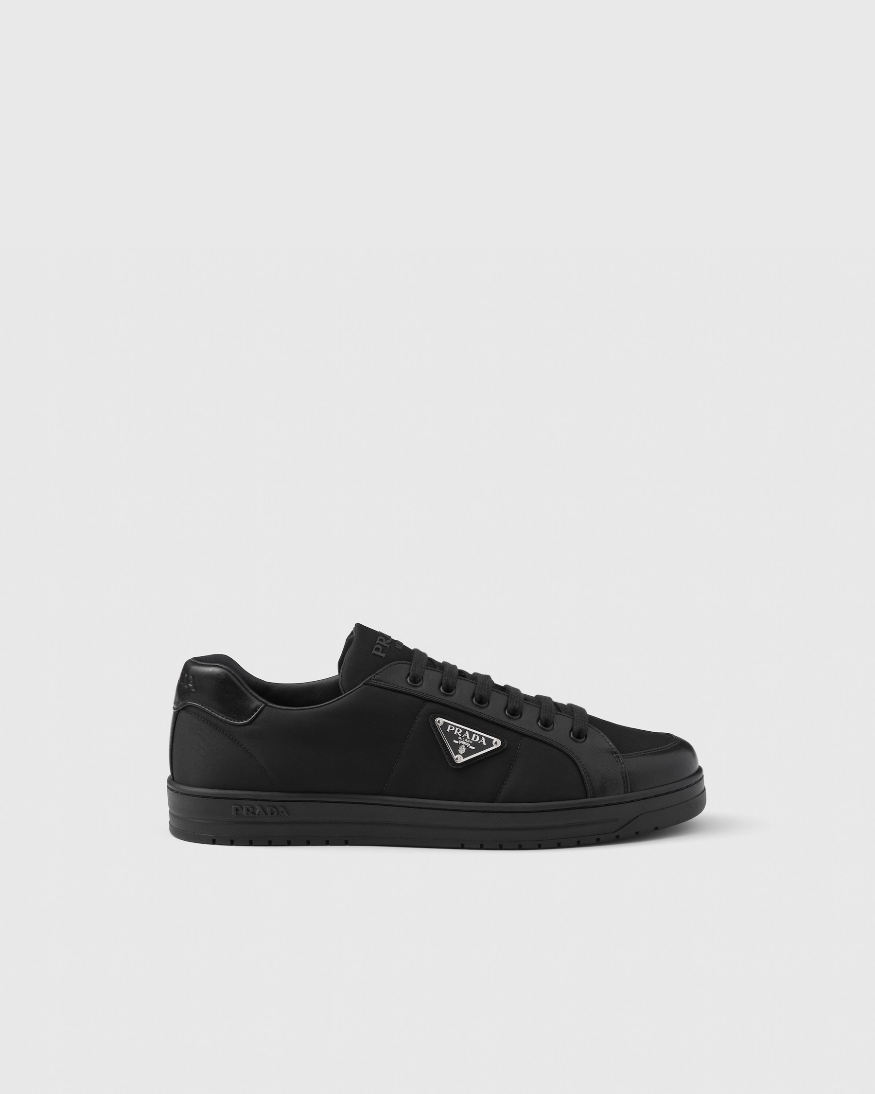 Black Downtown Nappa Leather And Re-nylon Sneakers | PRADA
