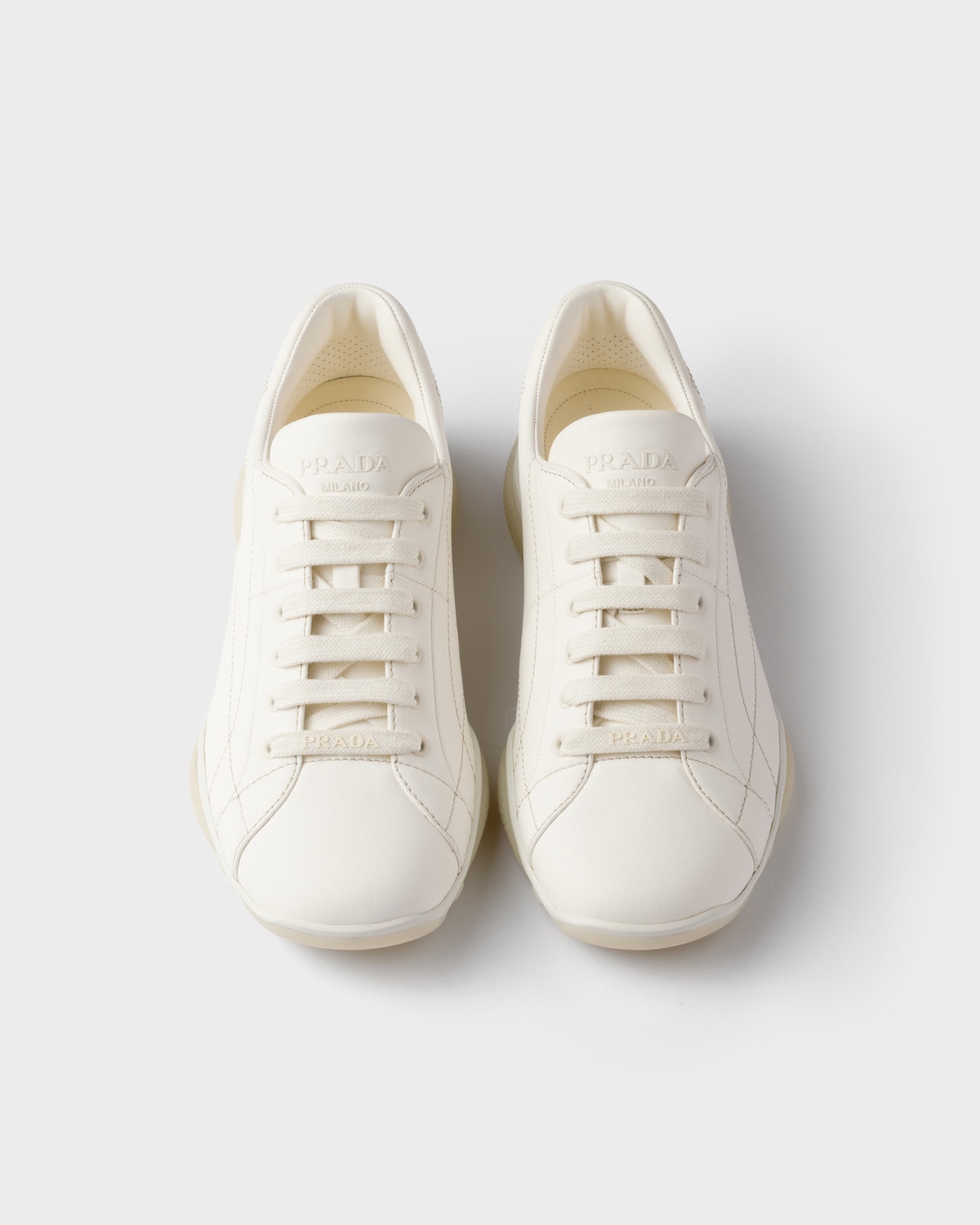 Ivory Nappa Leather Sneakers | PRADA