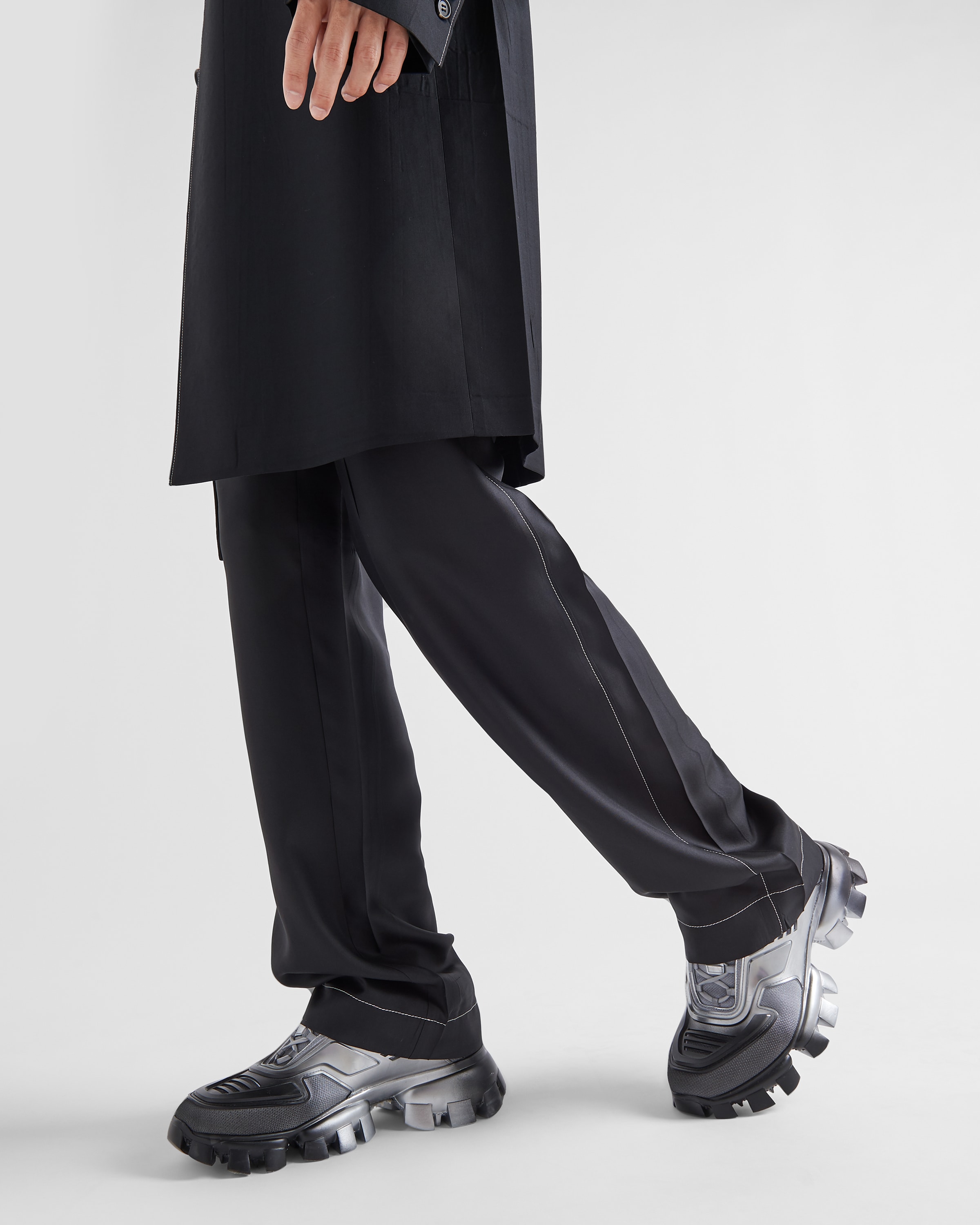 Silver/black Prada Cloudbust Thunder sneakers | Prada