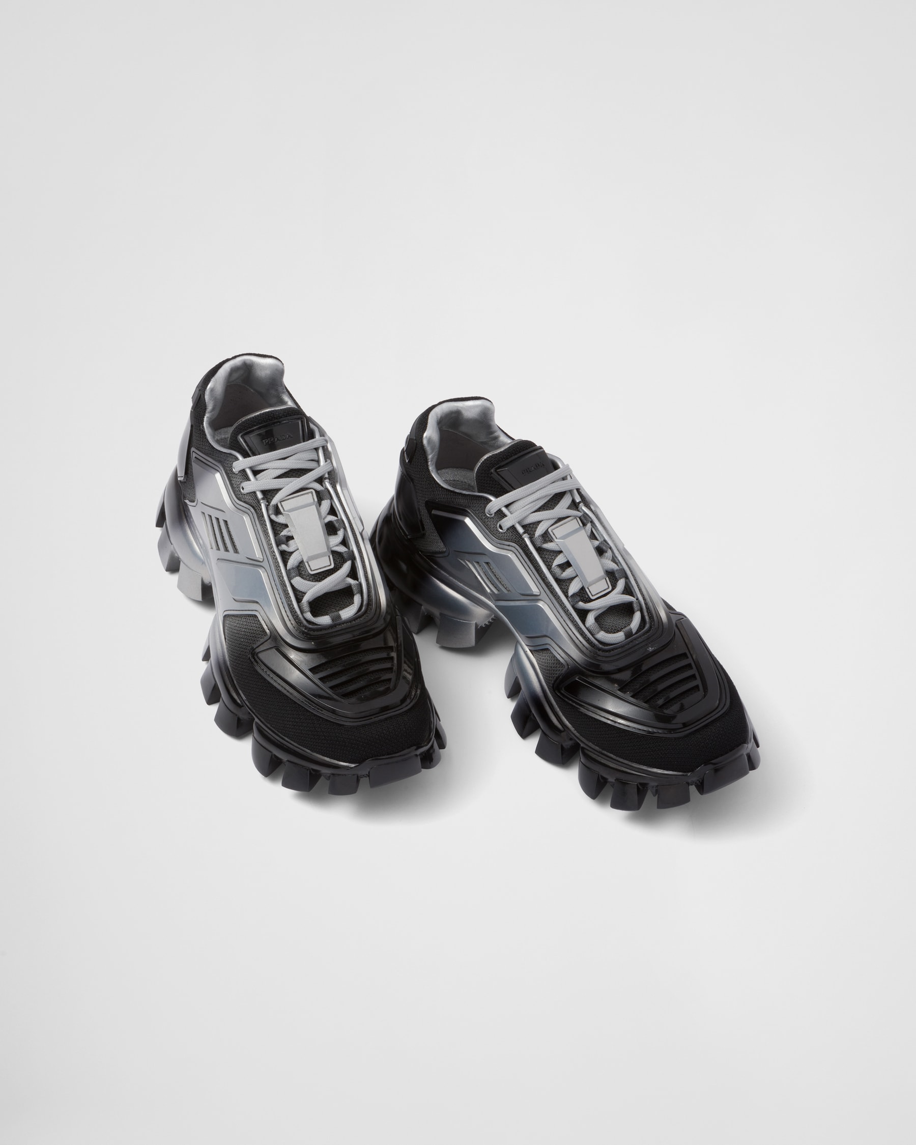 Silver/black Prada Cloudbust Thunder Sneakers | PRADA