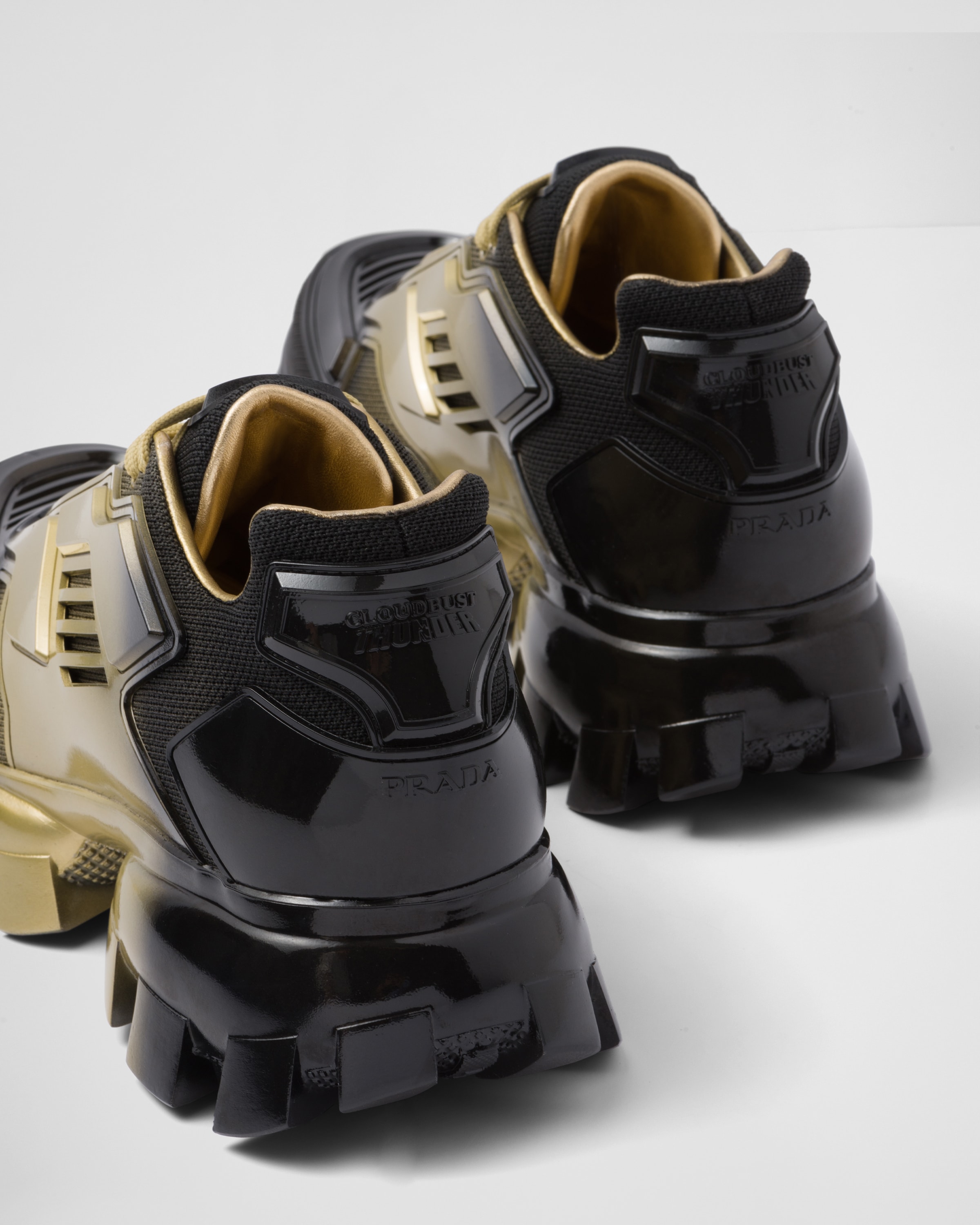 Platinum/black Prada Cloudbust Thunder sneakers | Prada