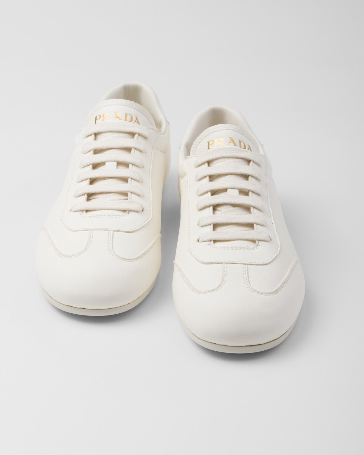 Ivory Leather Sneakers | PRADA