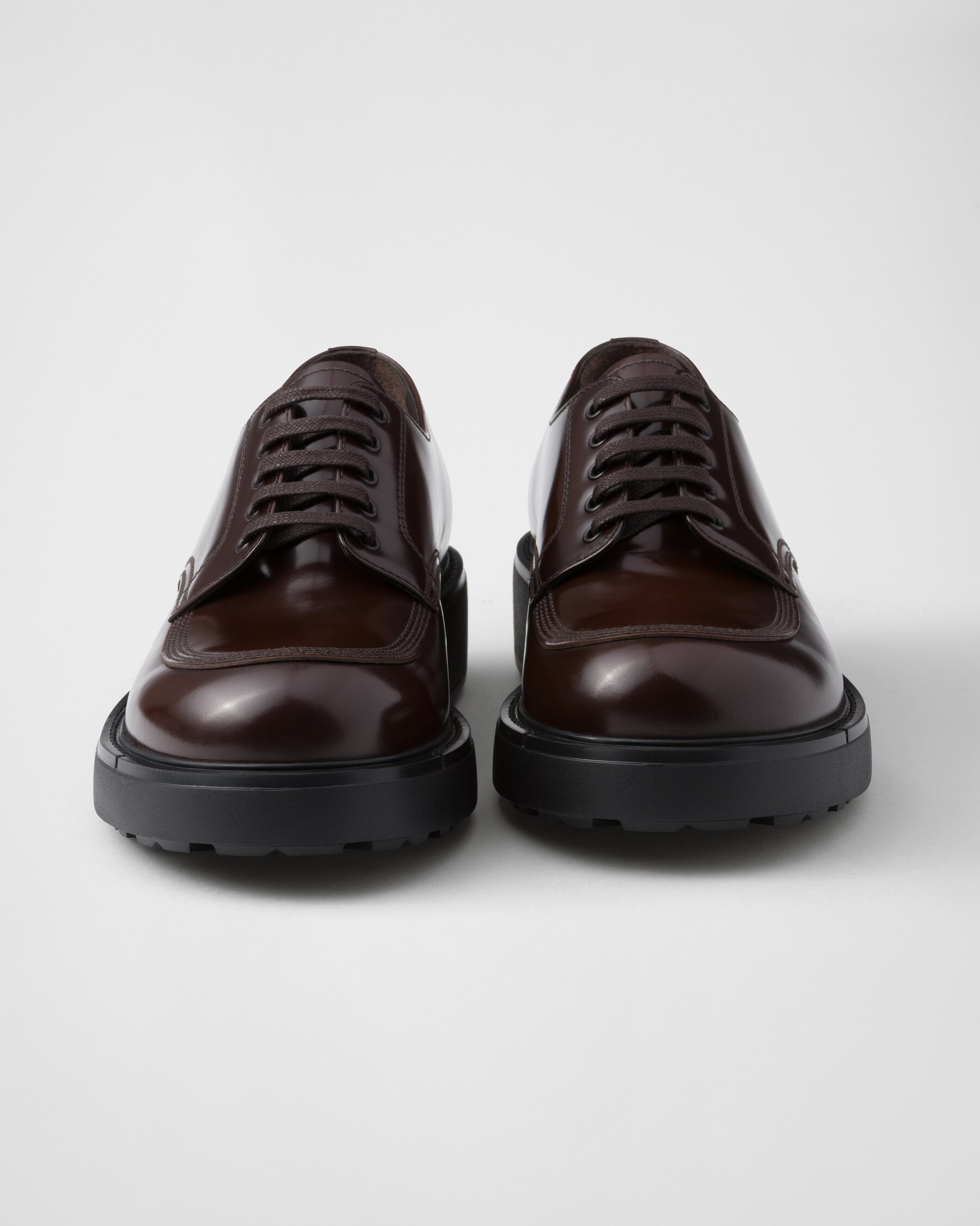 Sienna Brushed Leather Derby Shoes | PRADA