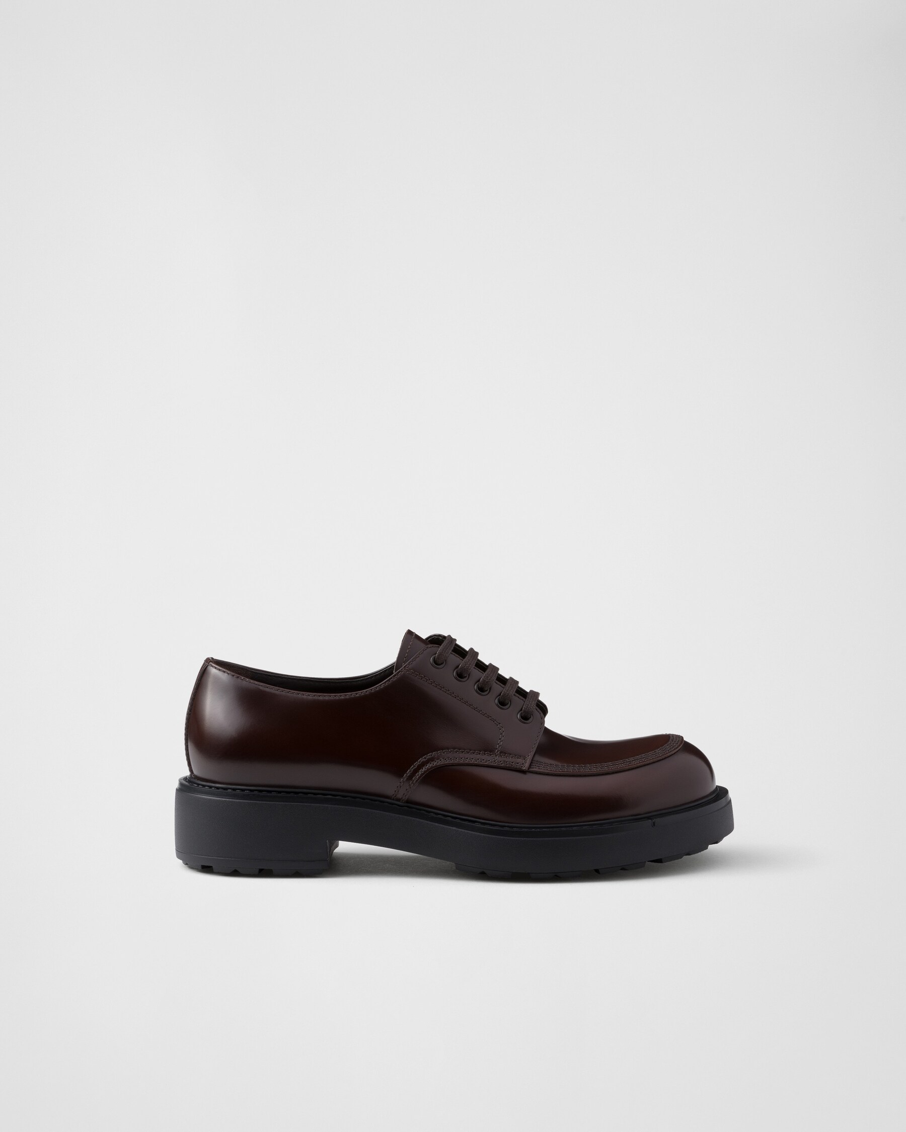Sienna Brushed Leather Derby Shoes | PRADA