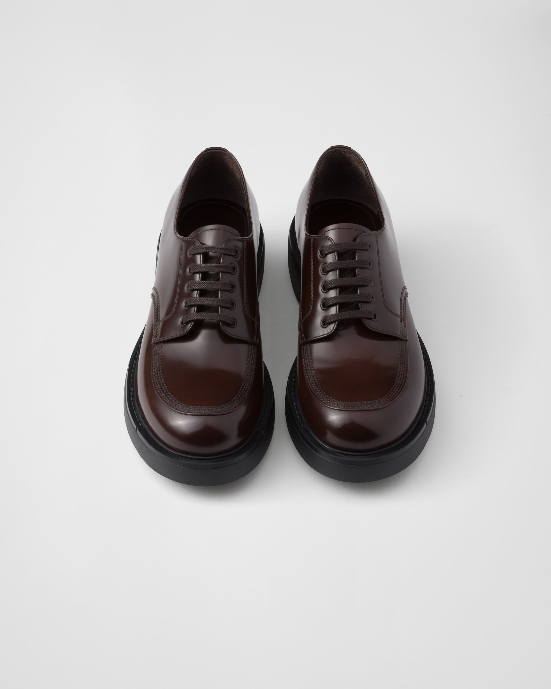 Sienna Brushed Leather Derby Shoes | PRADA