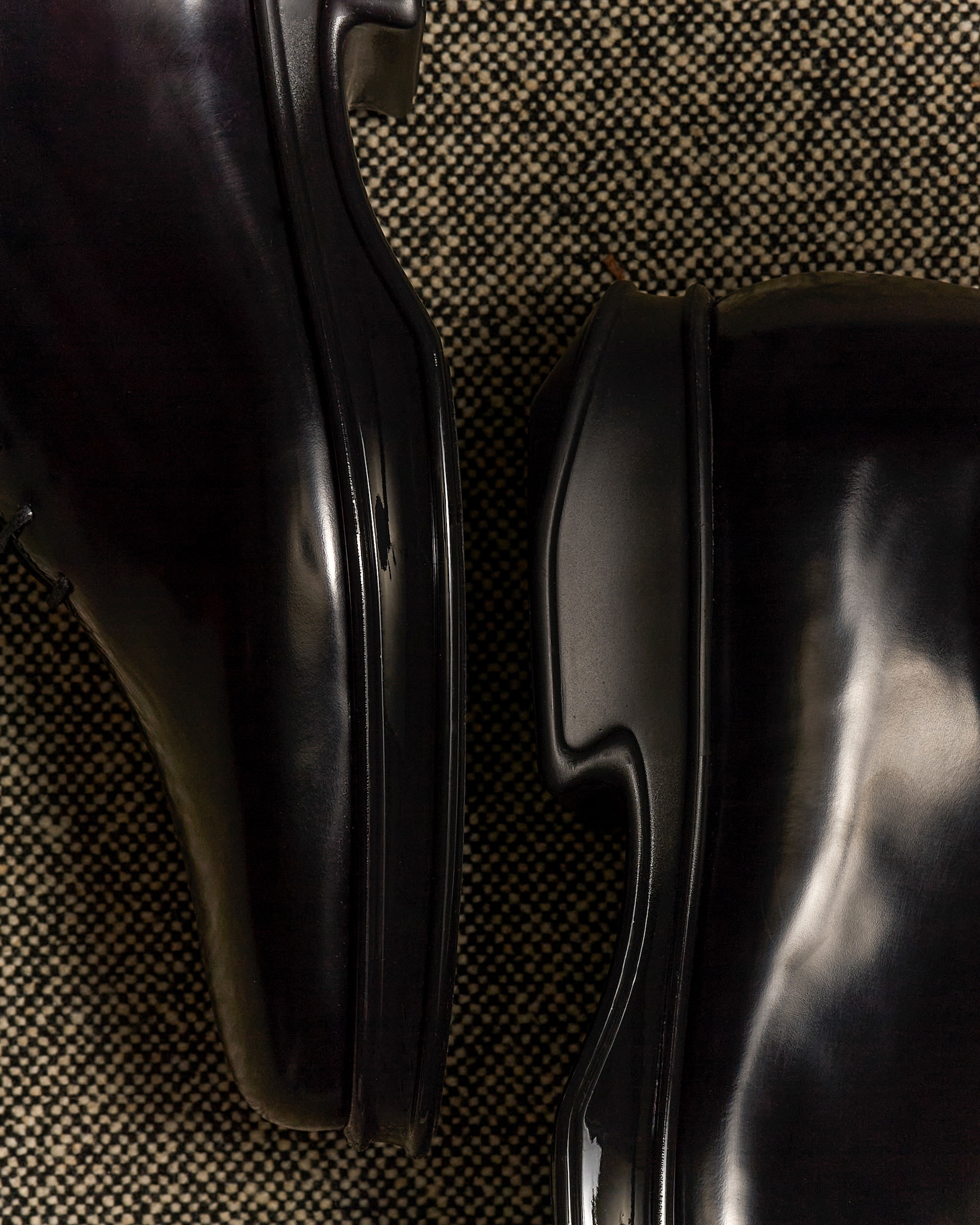 Black Brushed Leather Lace-up Shoes | PRADA