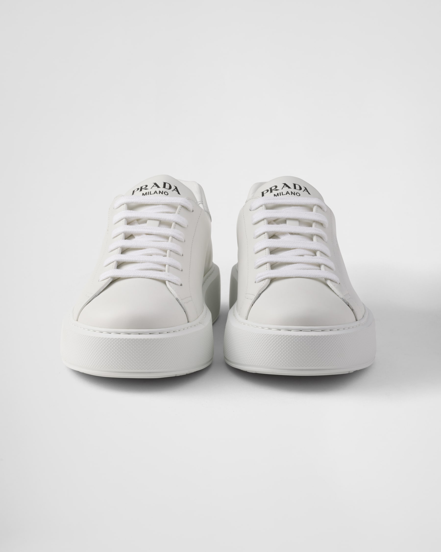 White Leather Sneakers | PRADA
