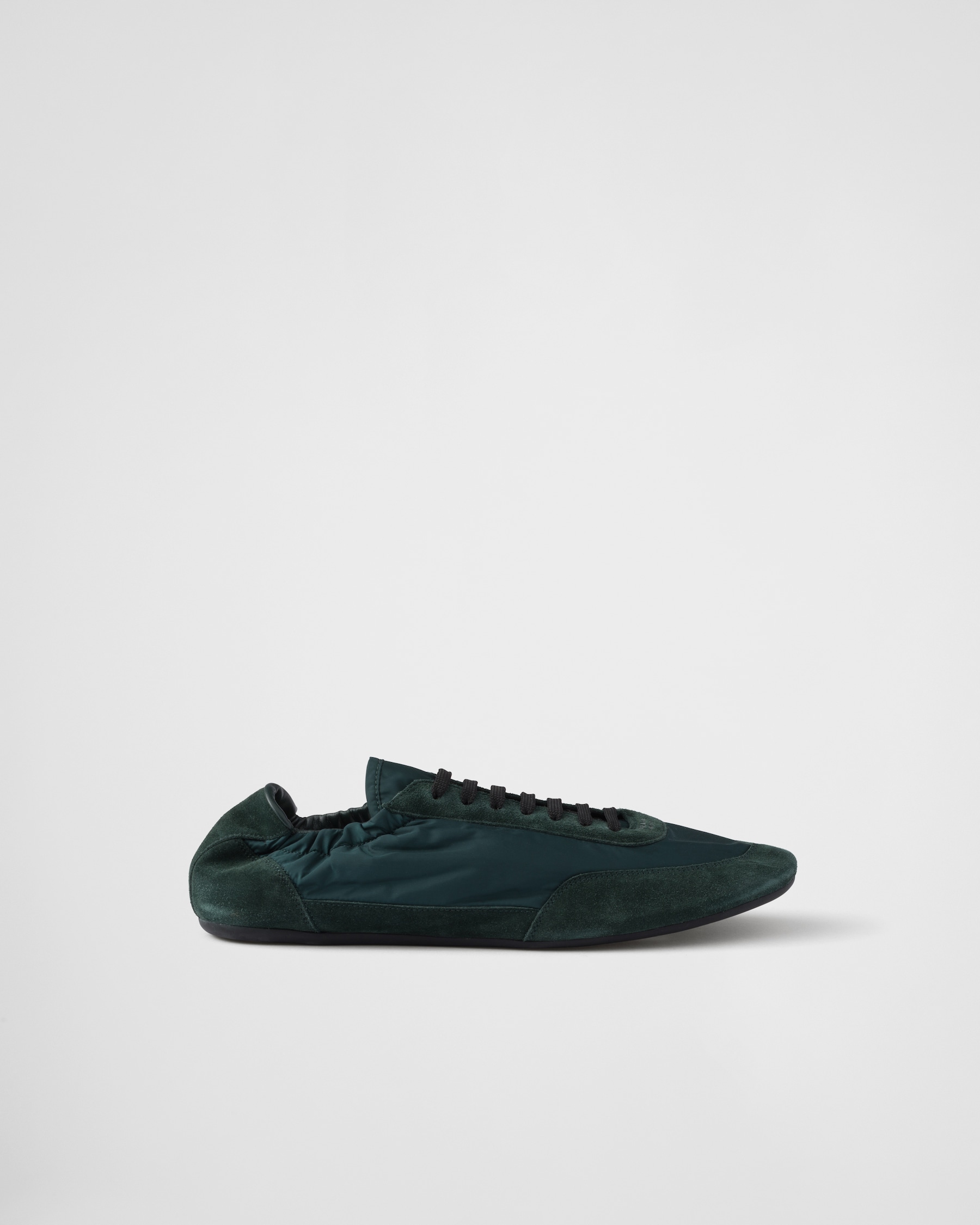 Fir Green Collapse Re-nylon And Suede Elasticized Sneakers | PRADA