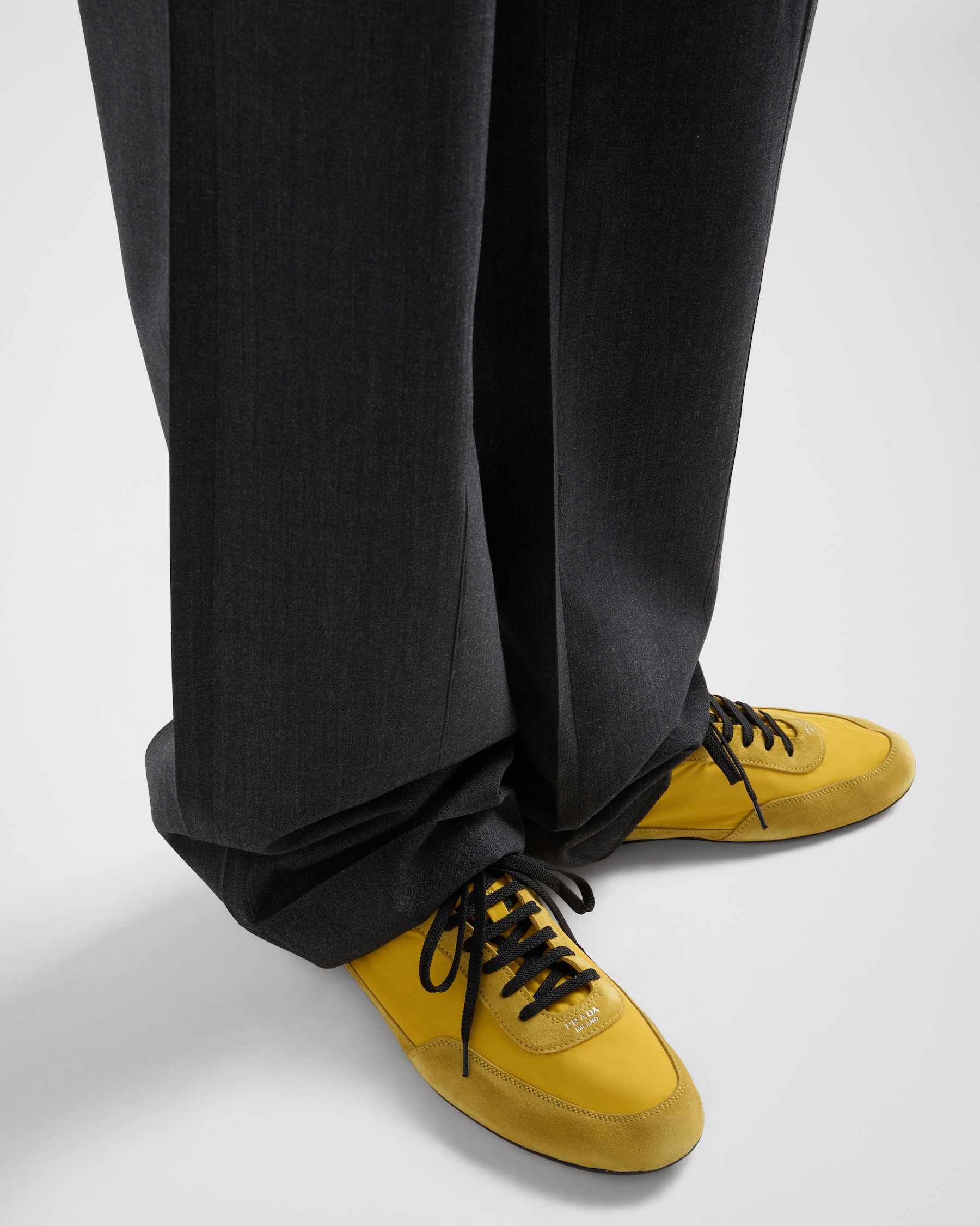 Topaz Collapse Re-nylon And Suede Elasticized Sneakers | PRADA