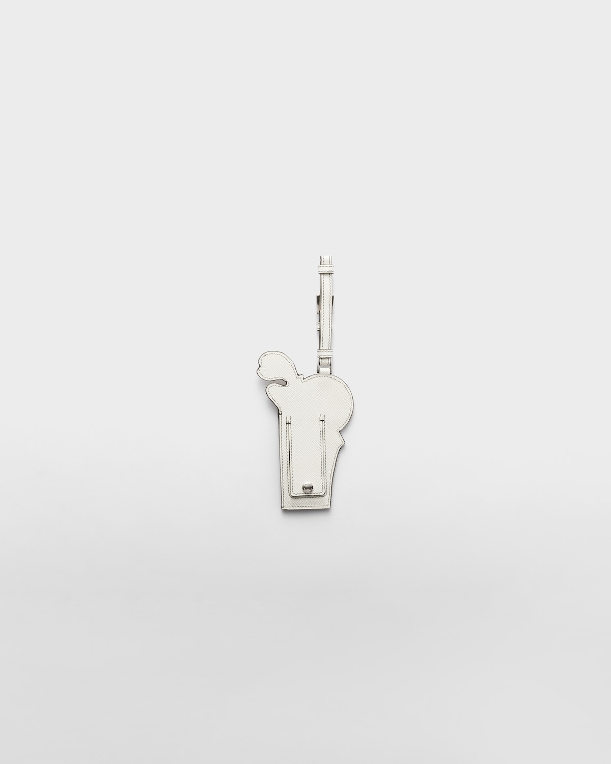 Black Saffiano Leather Name Tag | PRADA - United States