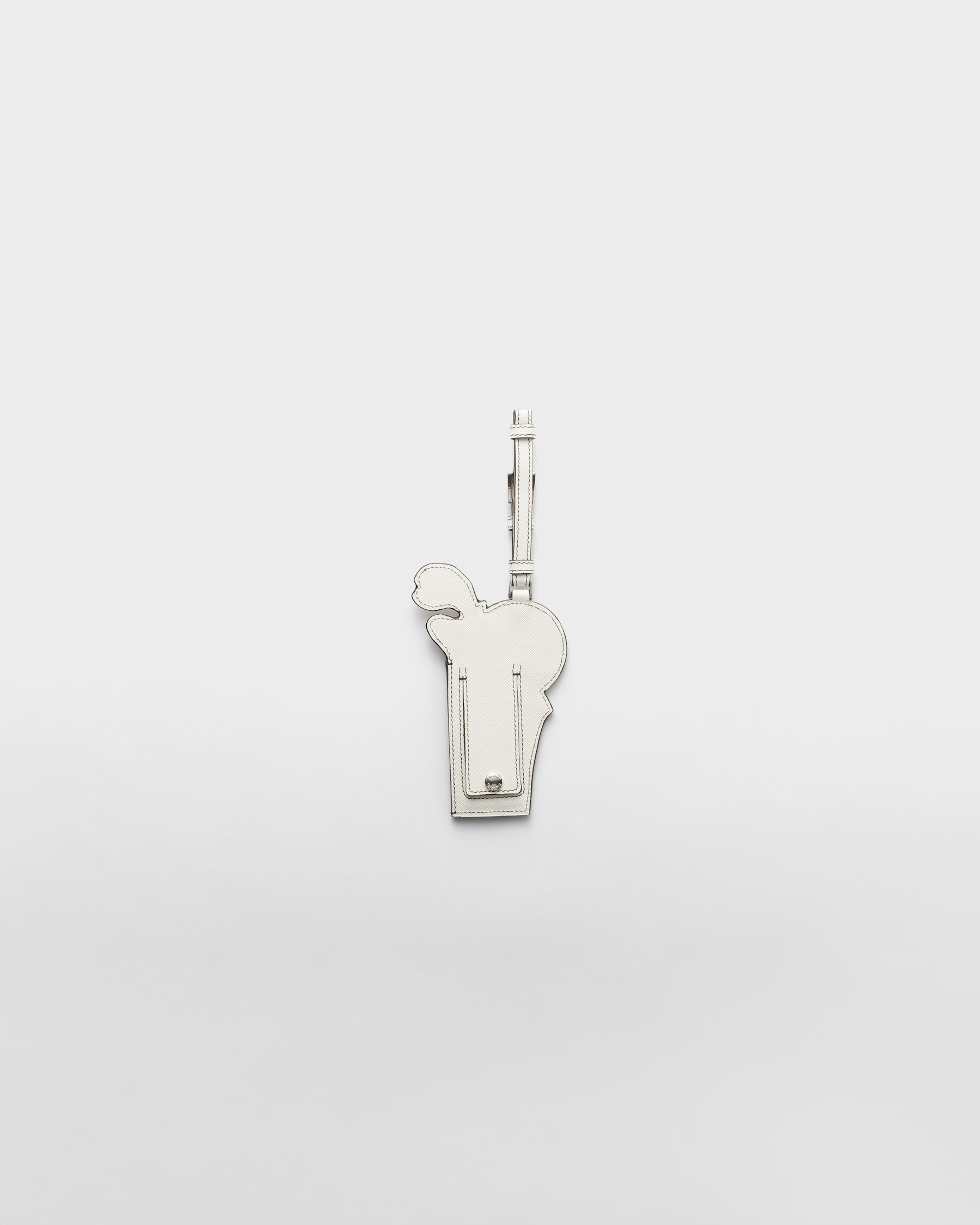 Black Saffiano Leather Name Tag | PRADA - United States