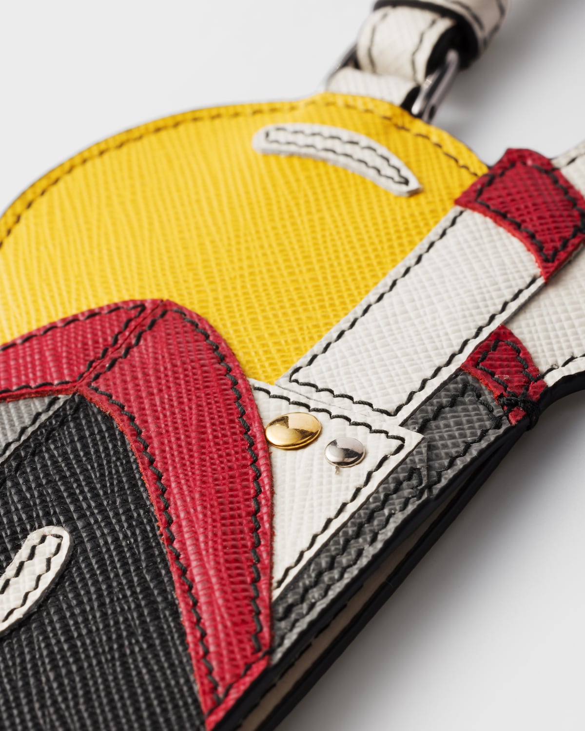 Black Saffiano Leather Name Tag | PRADA