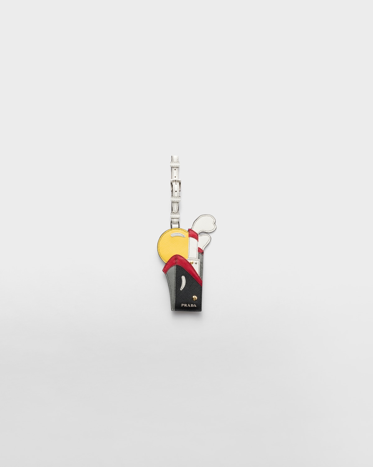 Black Saffiano Leather Name Tag | PRADA