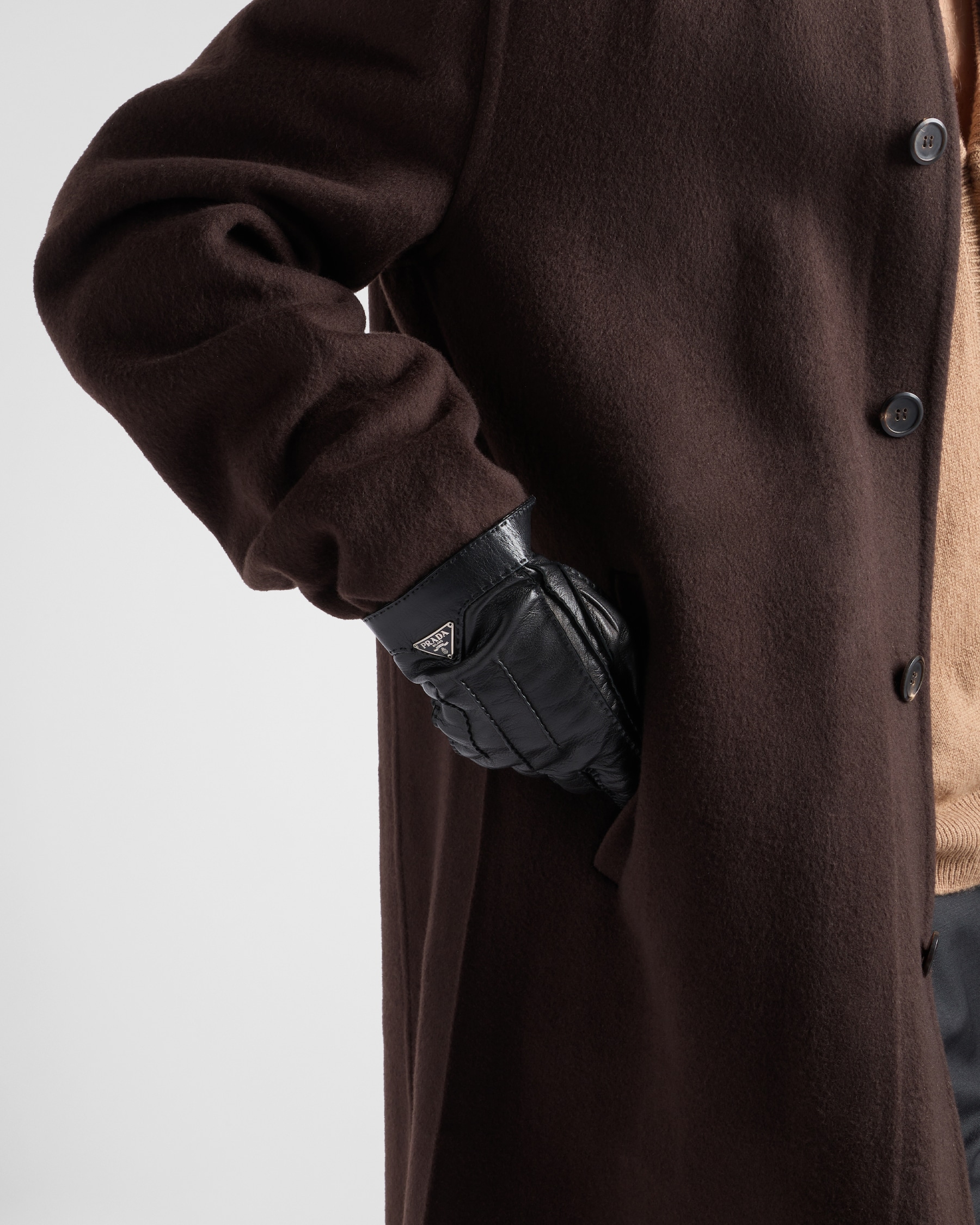 Black Leather Gloves | PRADA