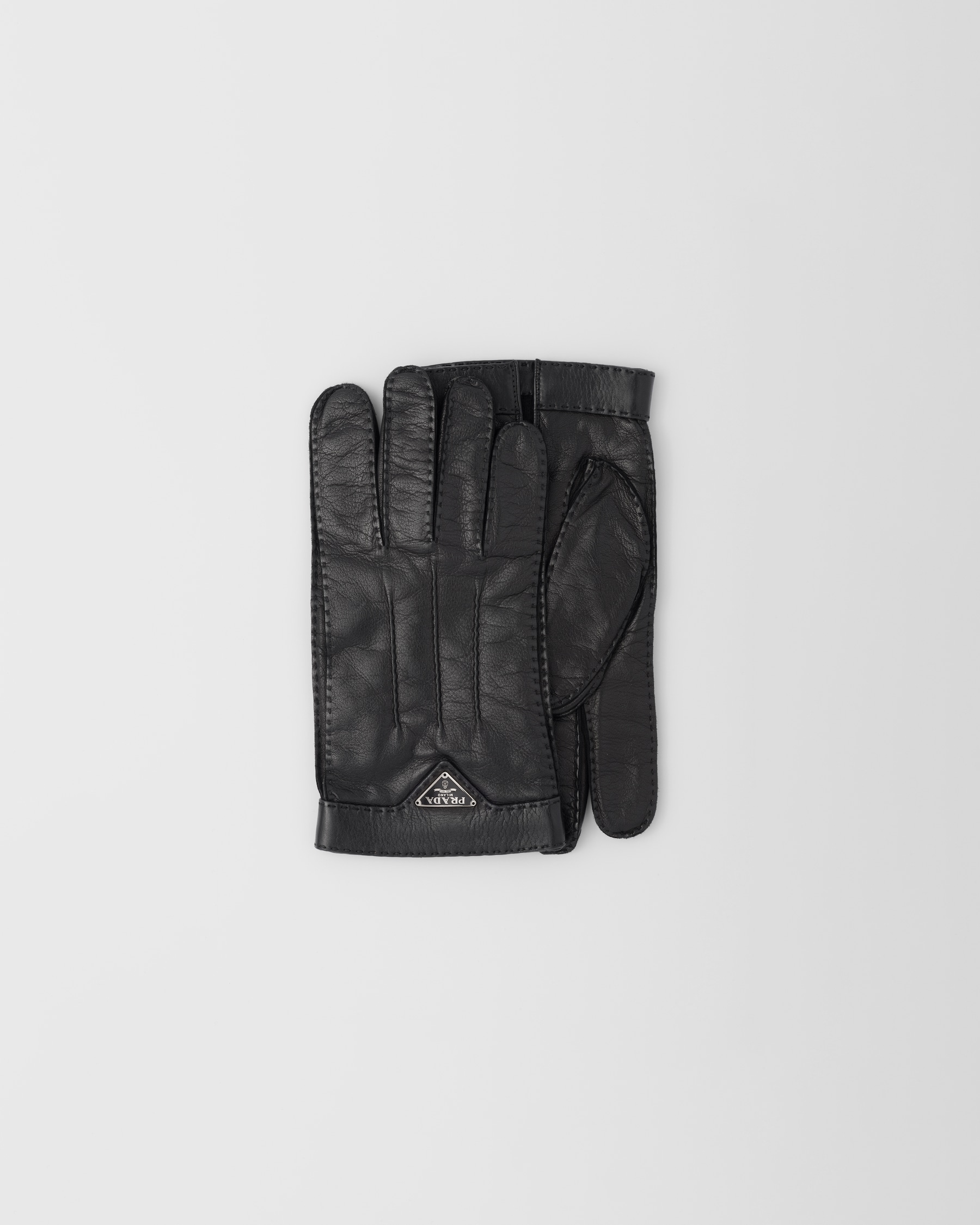 Black Leather Gloves | PRADA