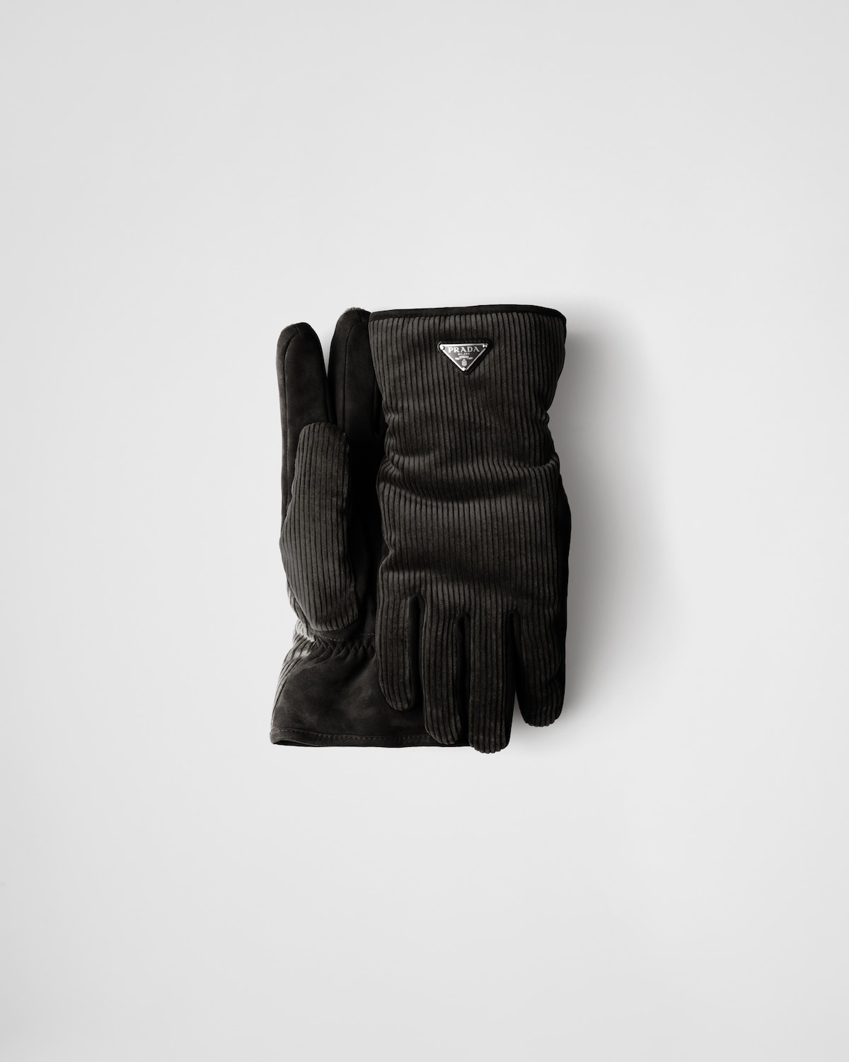 Black Corduroy Gloves | PRADA