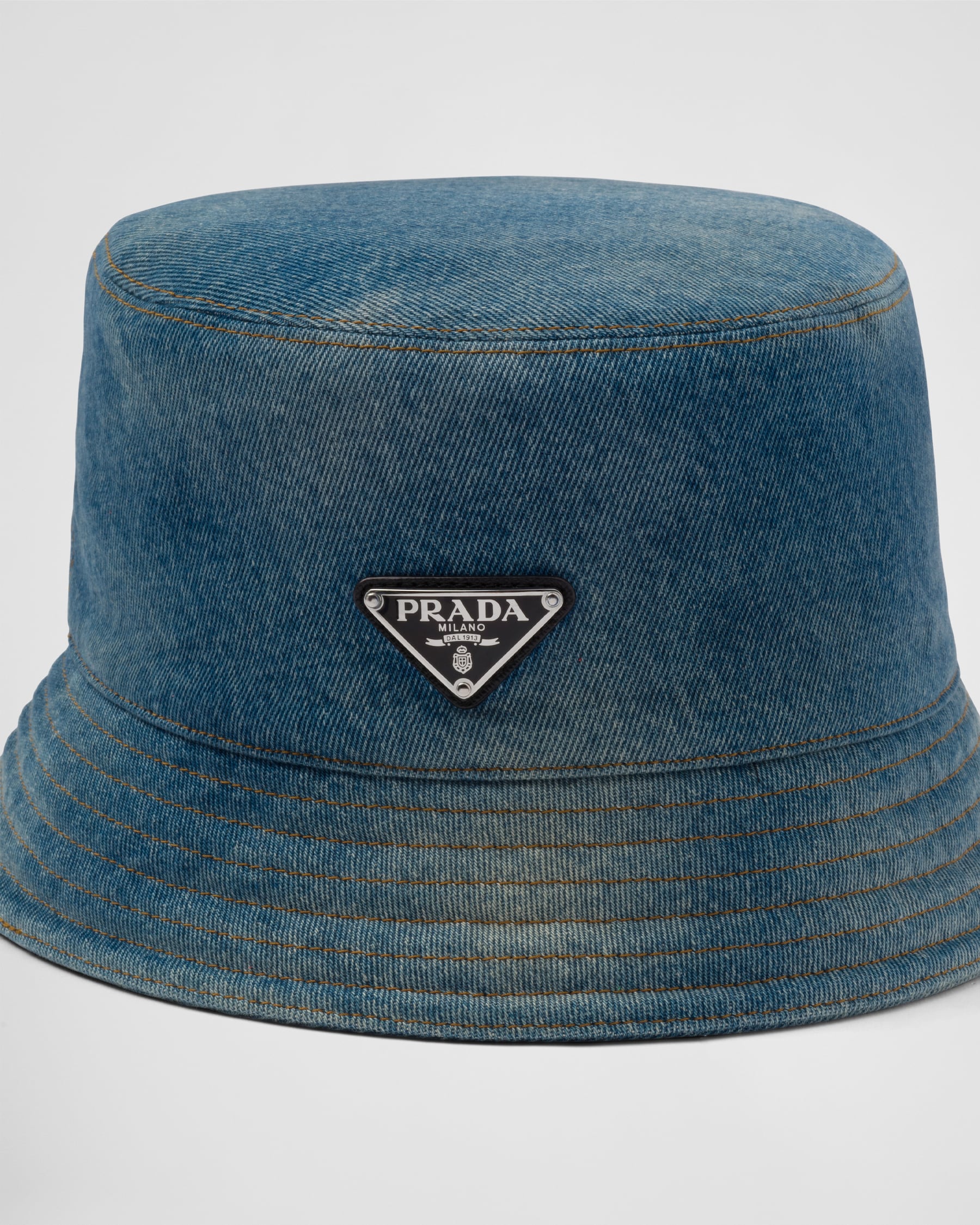 Light Blue Denim Bucket Hat | PRADA