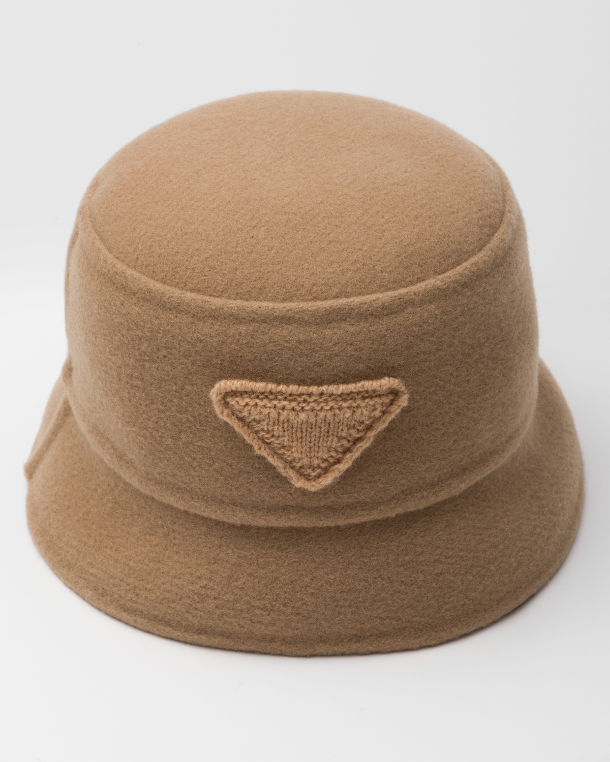 Camel Brown Velour Cloth Bucket Hat | PRADA