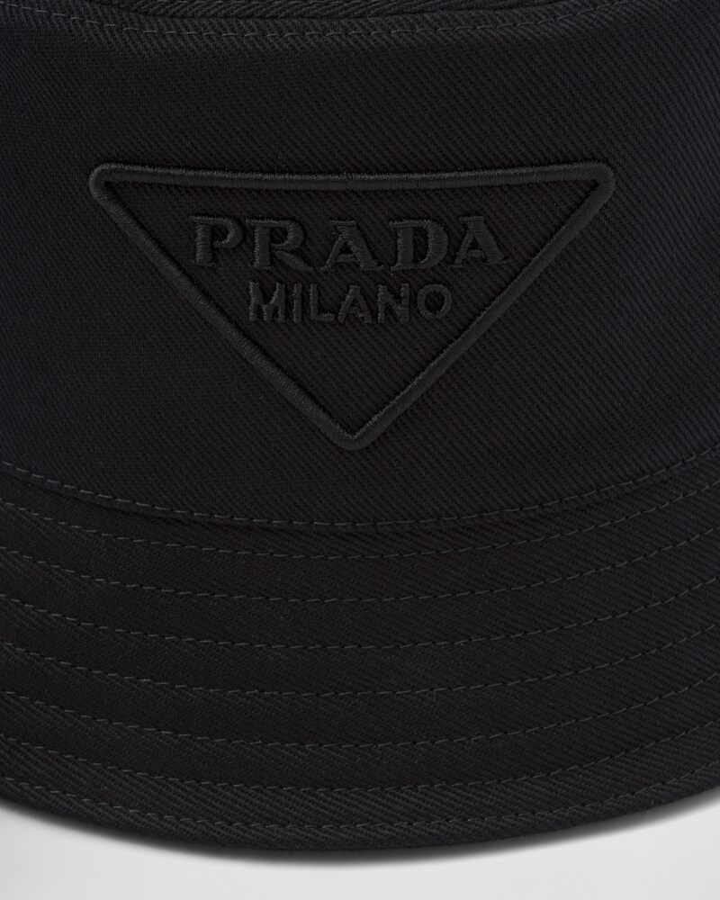 Chapéu Bucket Em Sarja Preto | PRADA
