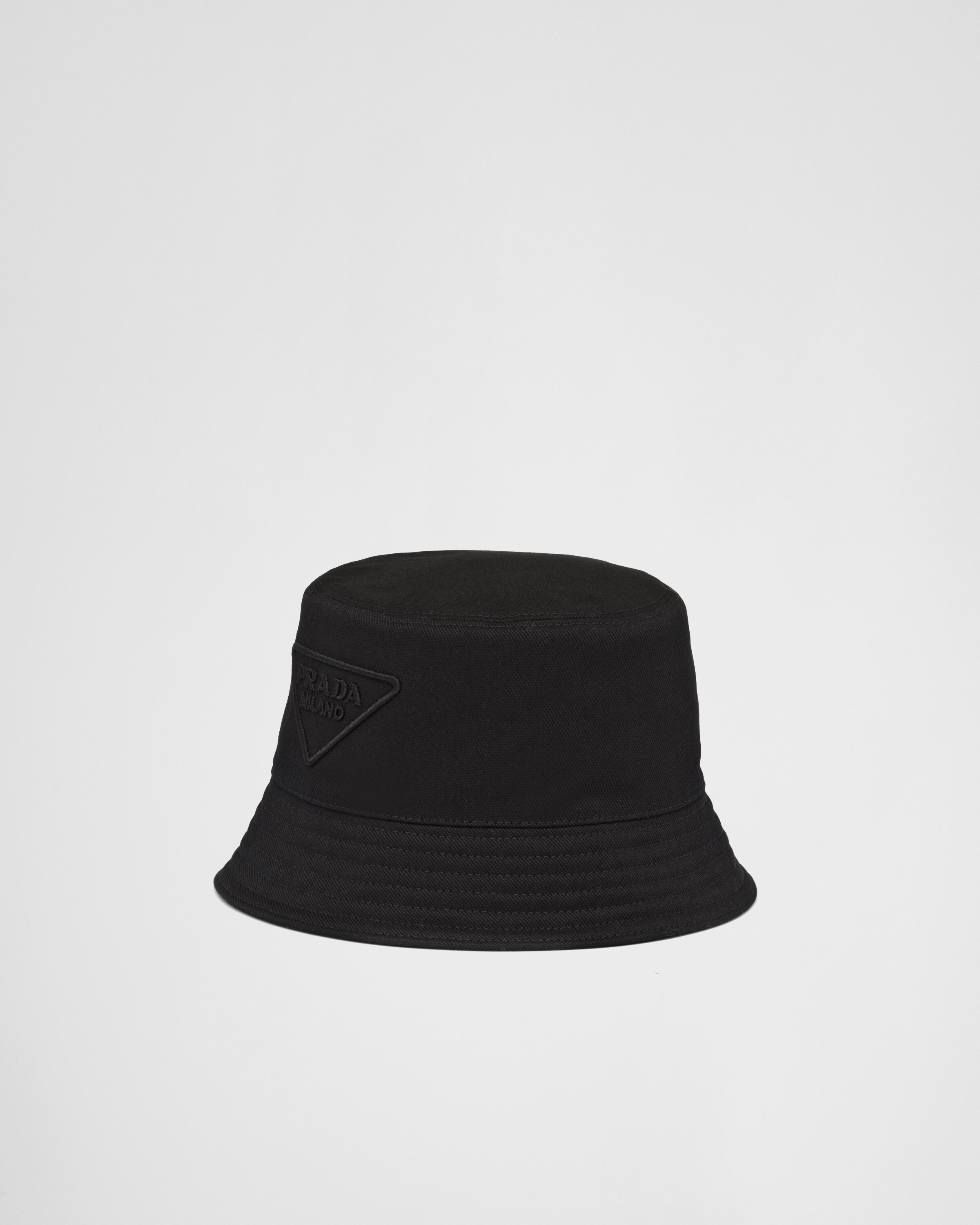 Chapéu Bucket Em Sarja Preto | PRADA