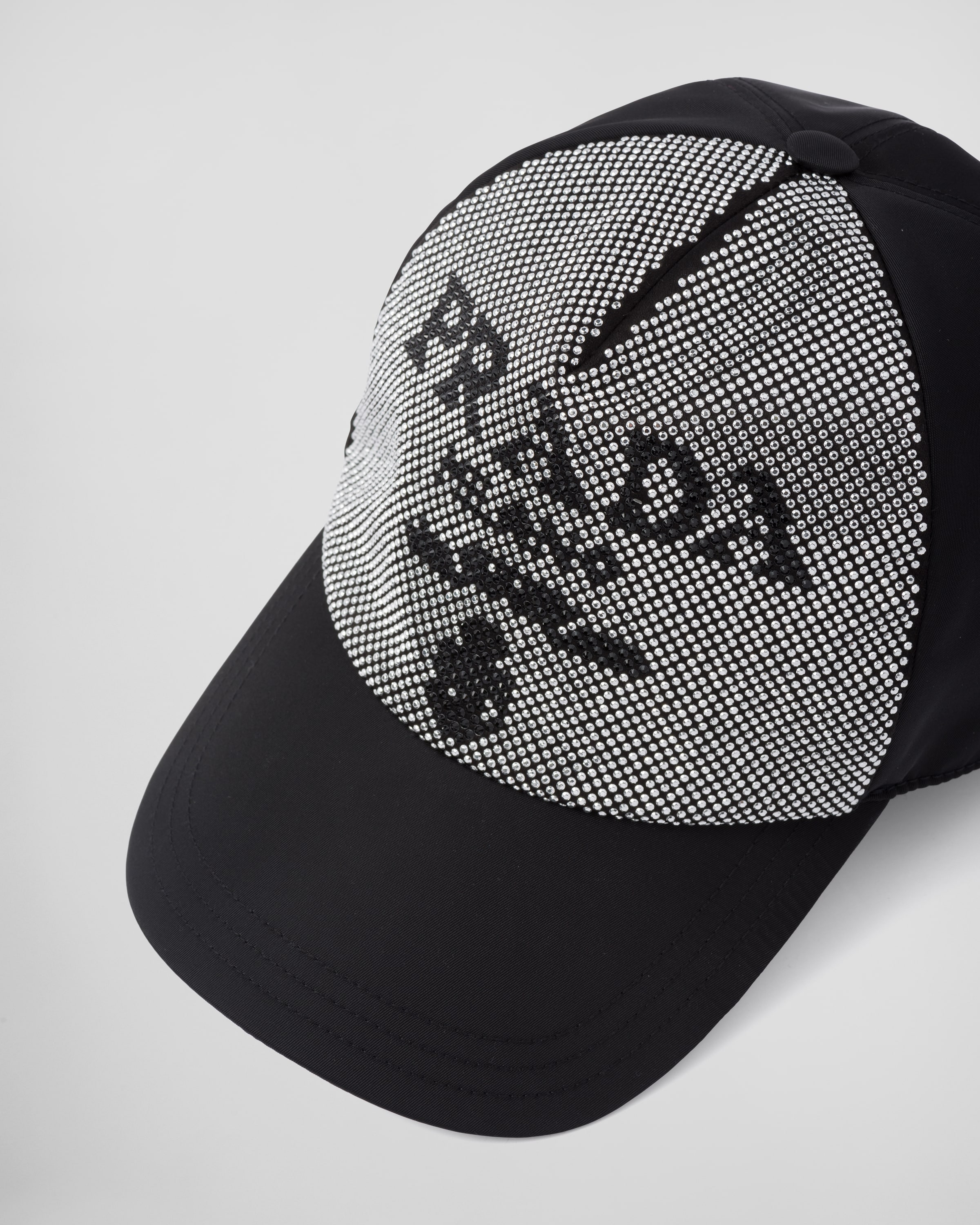 Black/steel Studded Re-Nylon baseball cap | Prada
