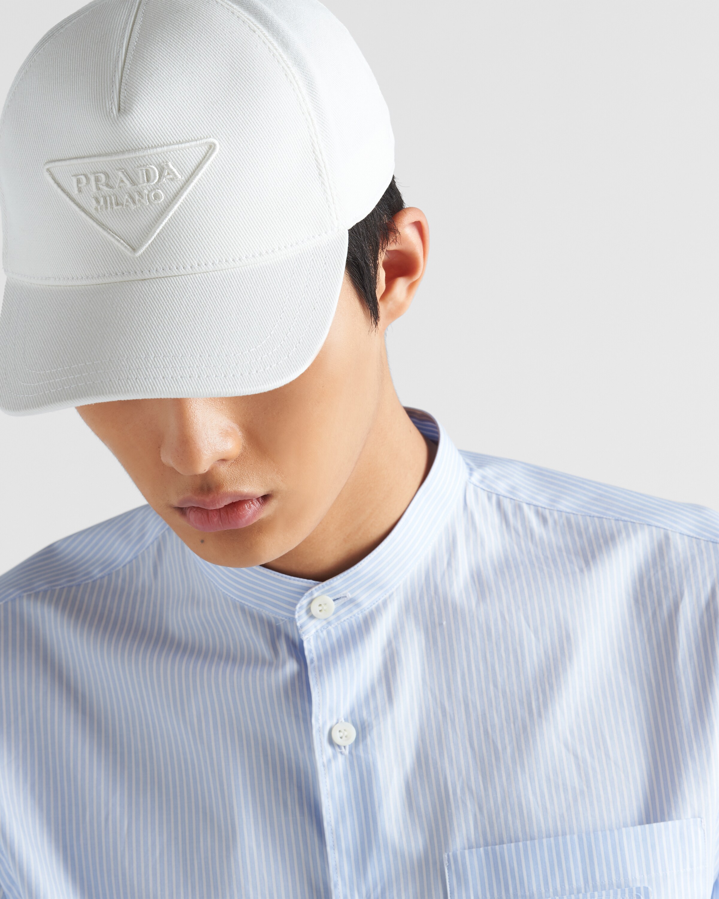 White Drill Baseball Cap | PRADA